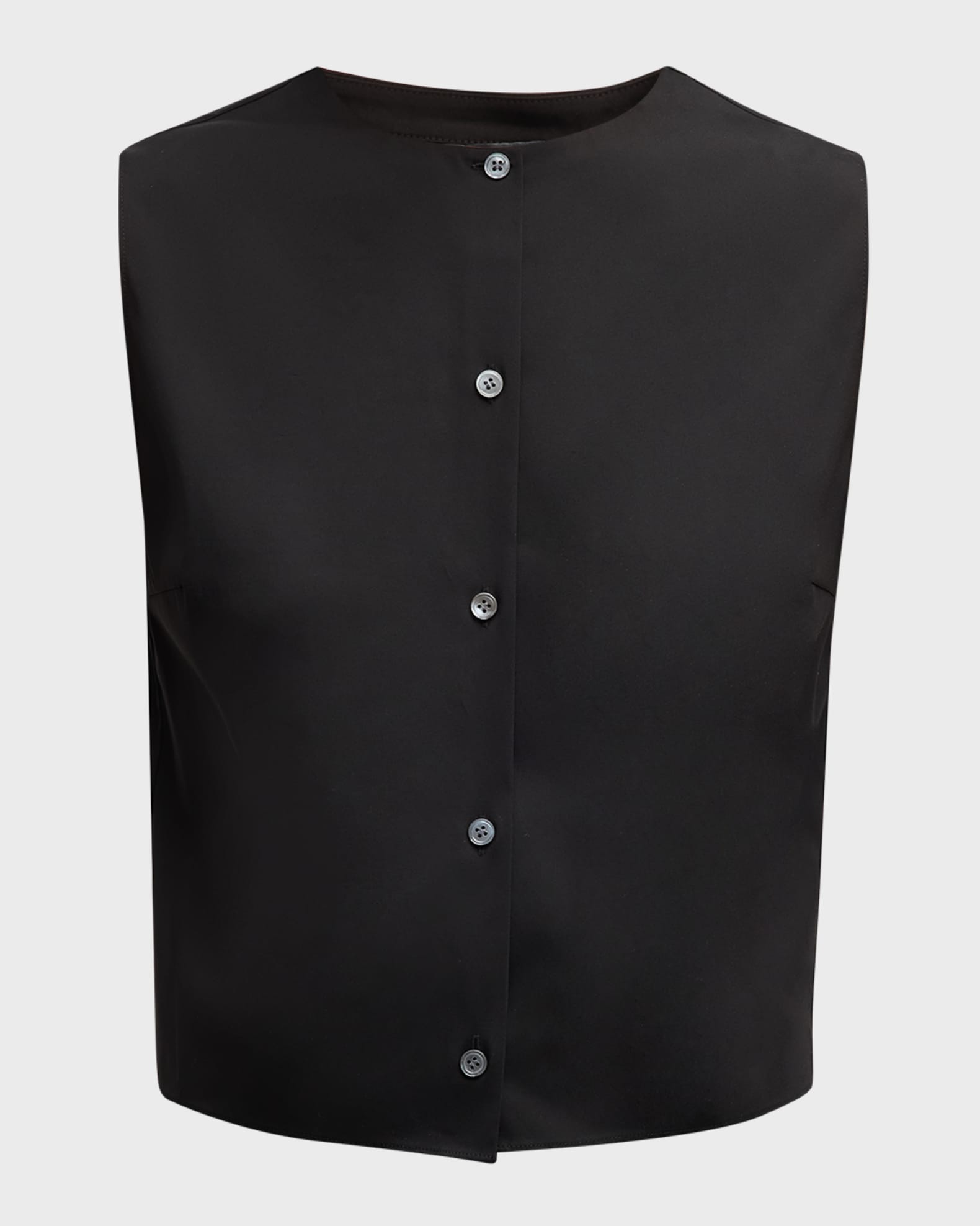 Theory Cropped Button-Front Shell Top | Neiman Marcus