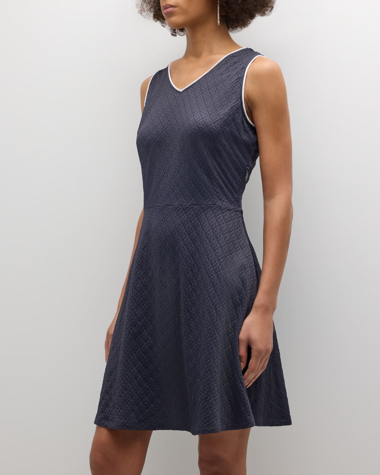 Bogner Floral Logo Jacquard Jersey Technical Dress | Neiman Marcus