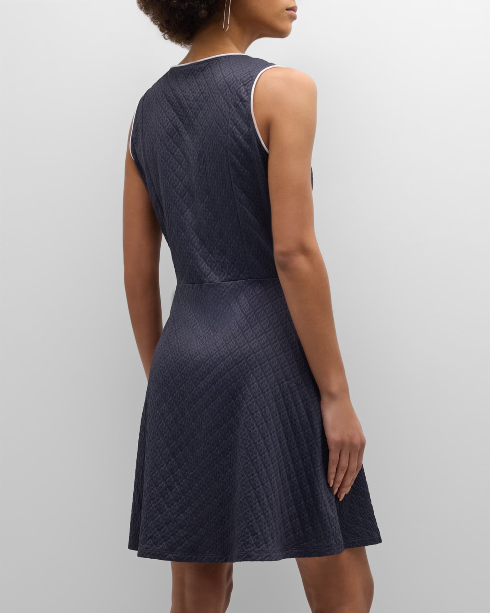 Bogner Floral Logo Jacquard Jersey Technical Dress | Neiman Marcus