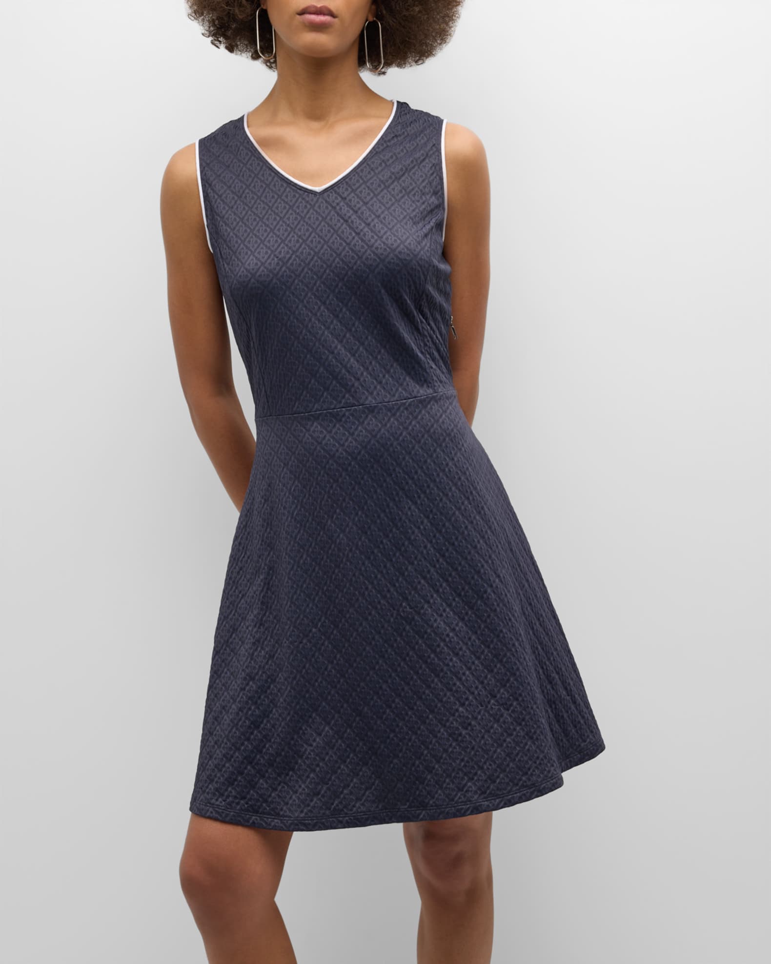 Bogner Floral Logo Jacquard Jersey Technical Dress | Neiman Marcus