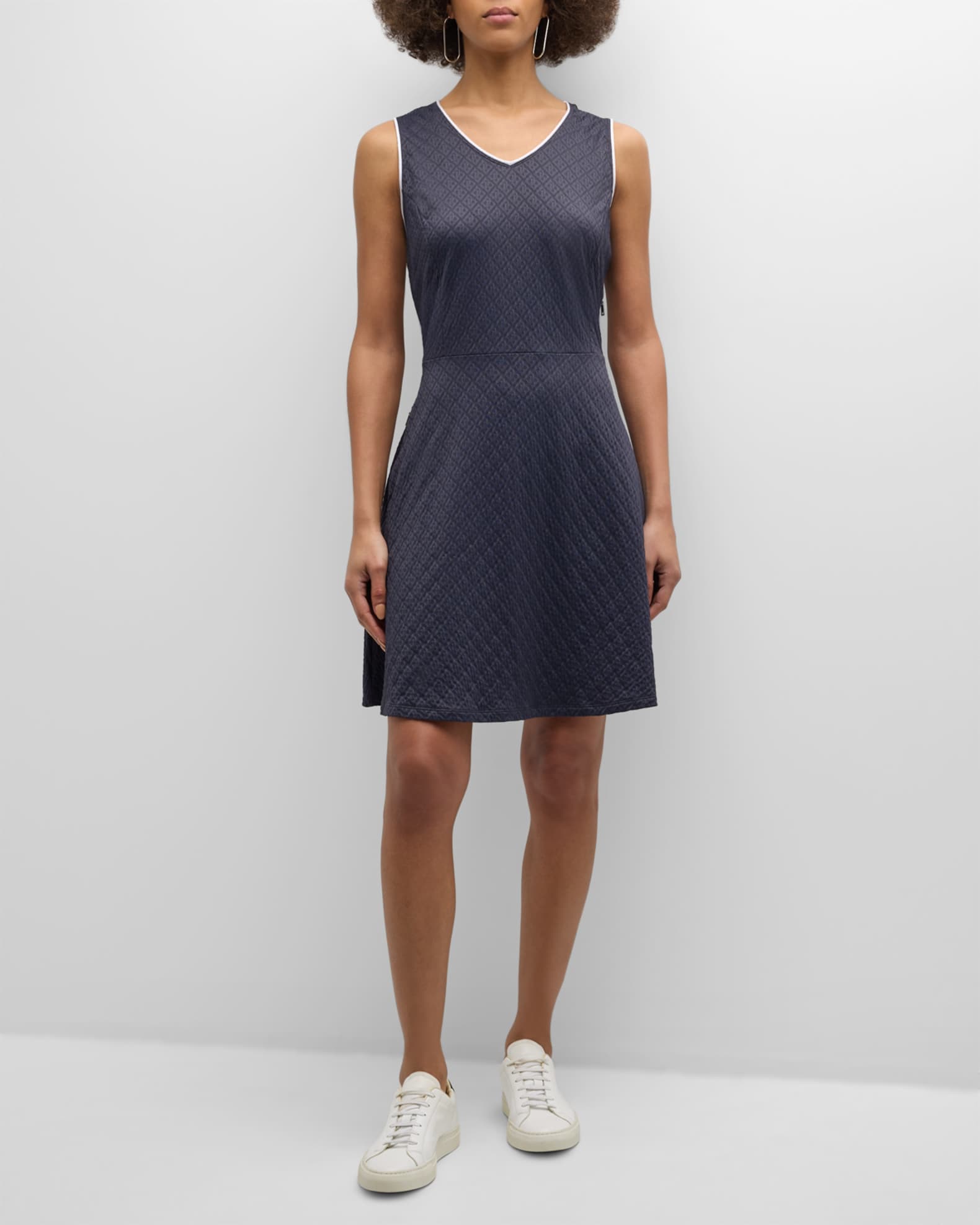 Bogner Floral Logo Jacquard Jersey Technical Dress | Neiman Marcus