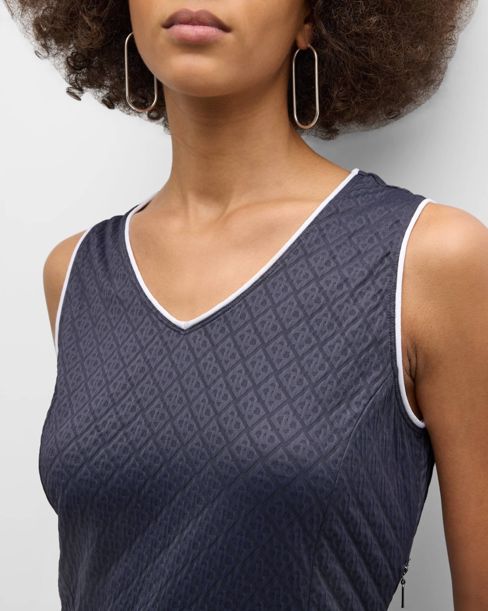 Bogner Floral Logo Jacquard Jersey Technical Dress | Neiman Marcus