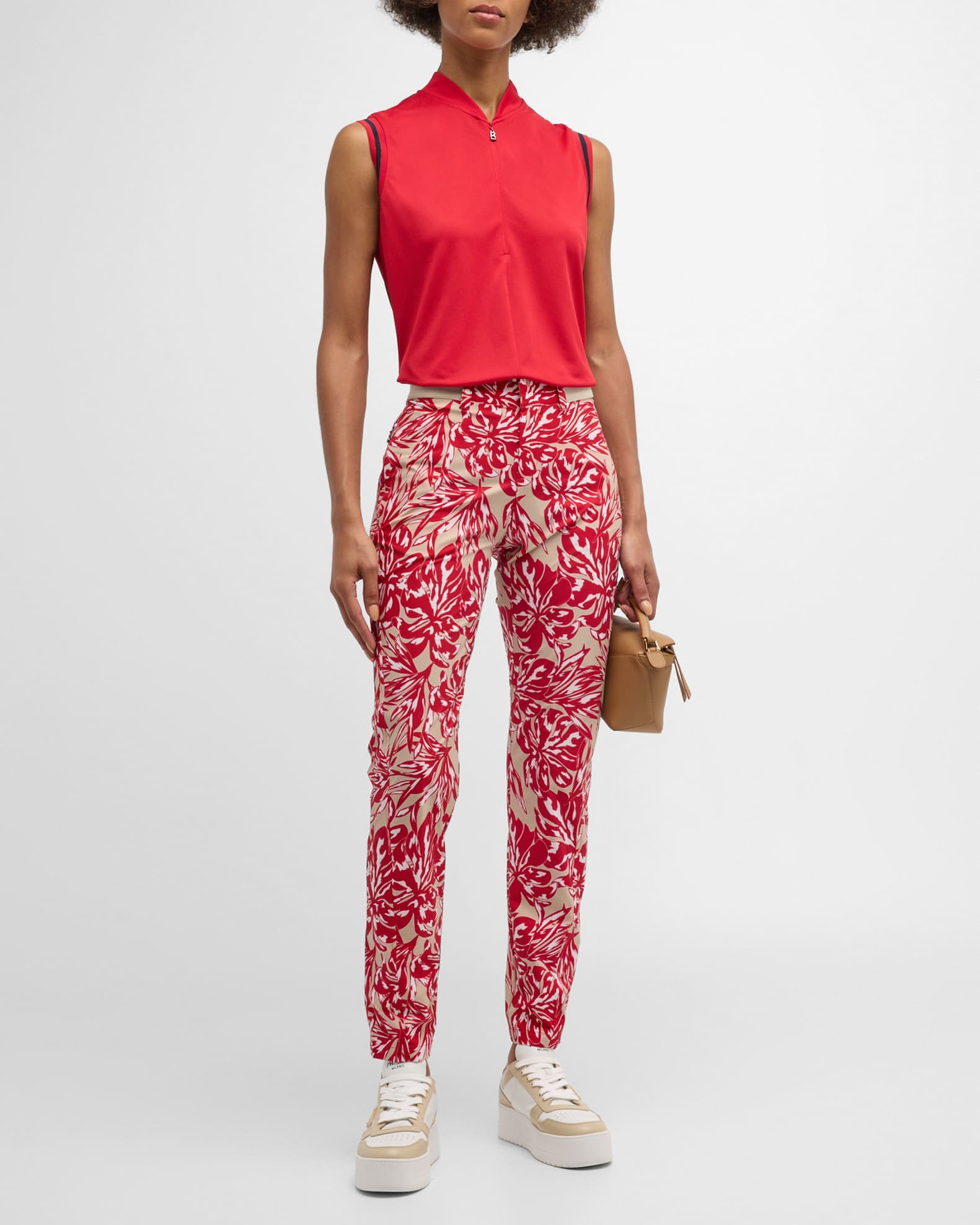 Bogner Tessi Water-Repellent Floral Logo Jacquard Pants | Neiman Marcus