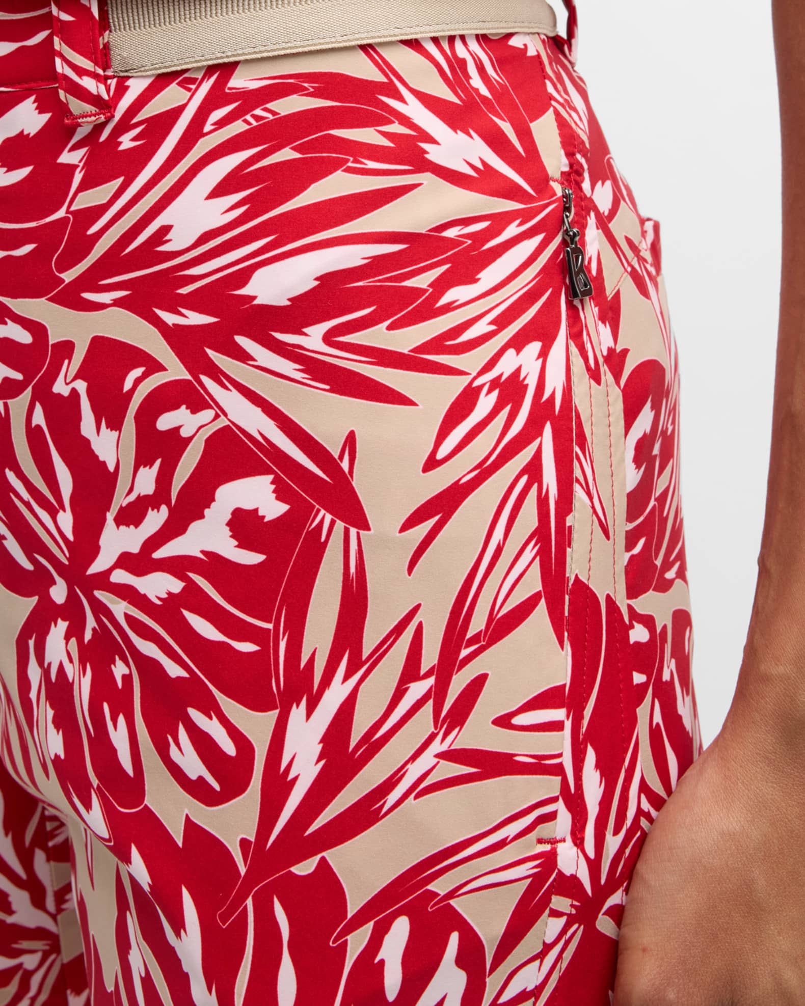 Bogner Tessi Water-Repellent Floral Logo Jacquard Pants | Neiman Marcus