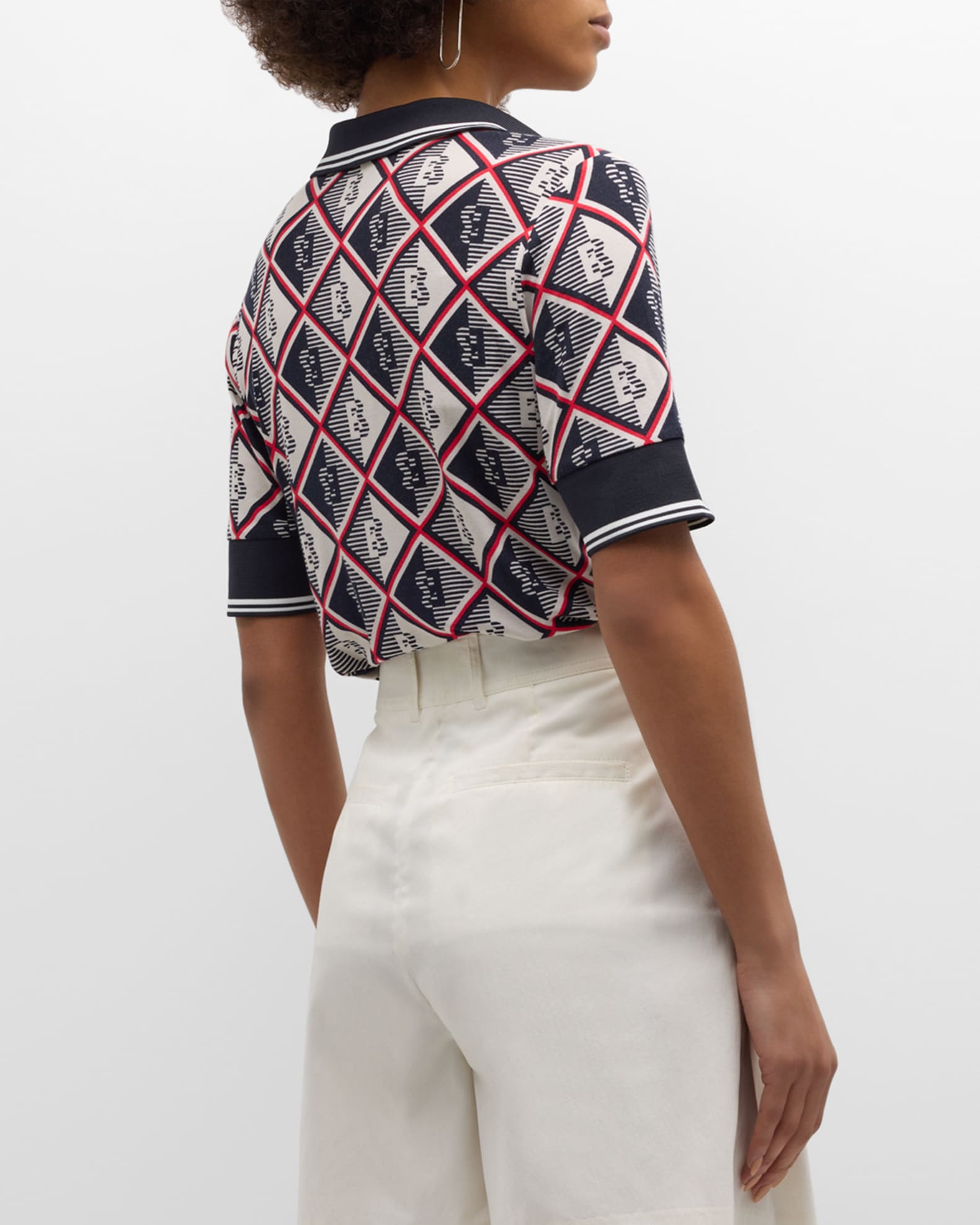Bogner Elonie Sublimation Logo-Printed Jersey Polo | Neiman Marcus