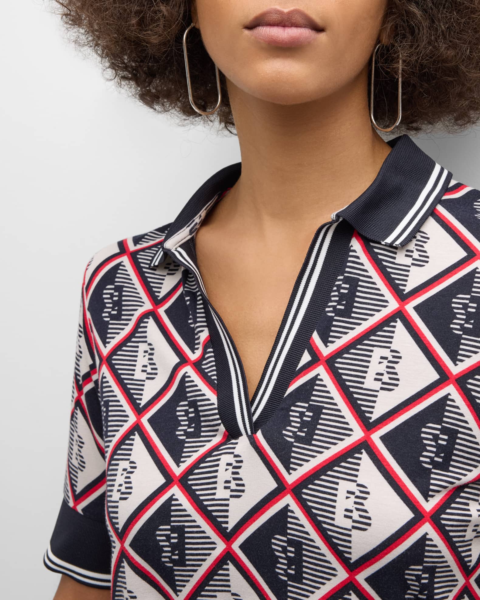 Bogner Elonie Sublimation Logo-Printed Jersey Polo | Neiman Marcus