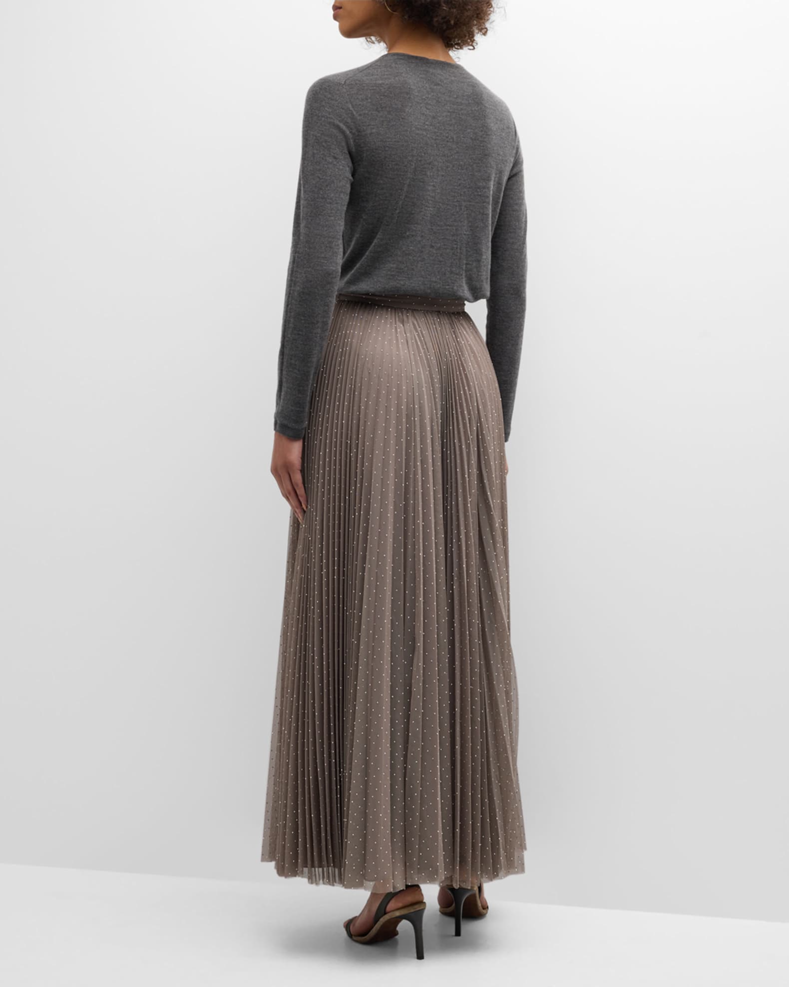 Altuzarra Sif Strass Embellished Pleated Tulle Maxi Skirt | Neiman Marcus