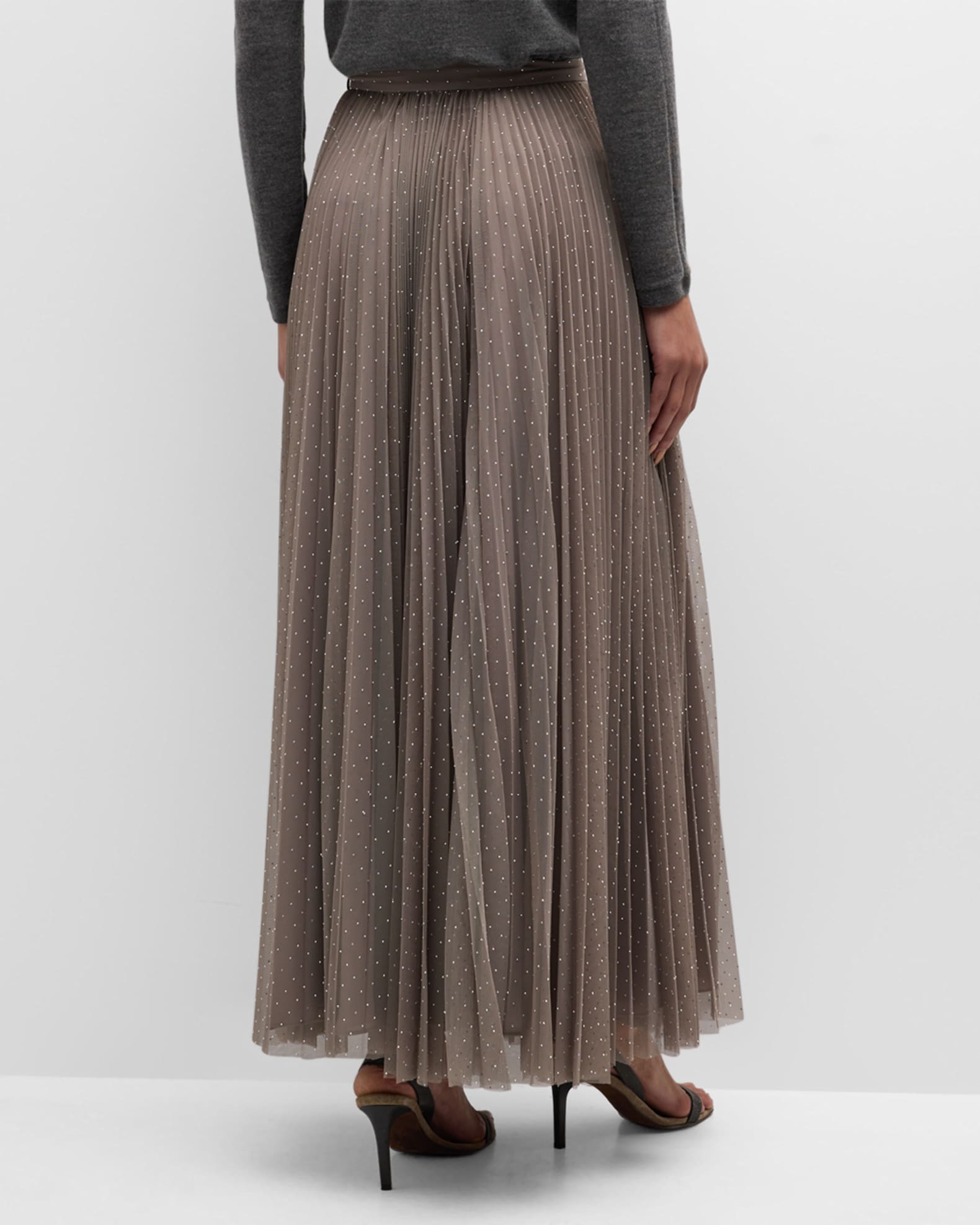 Altuzarra Sif Strass Embellished Pleated Tulle Maxi Skirt | Neiman Marcus