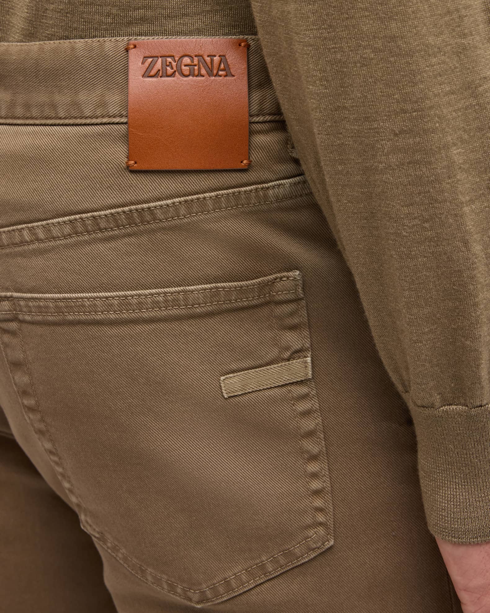 ZEGNA Men's Moss Green Comfort Cotton Jeans | Neiman Marcus