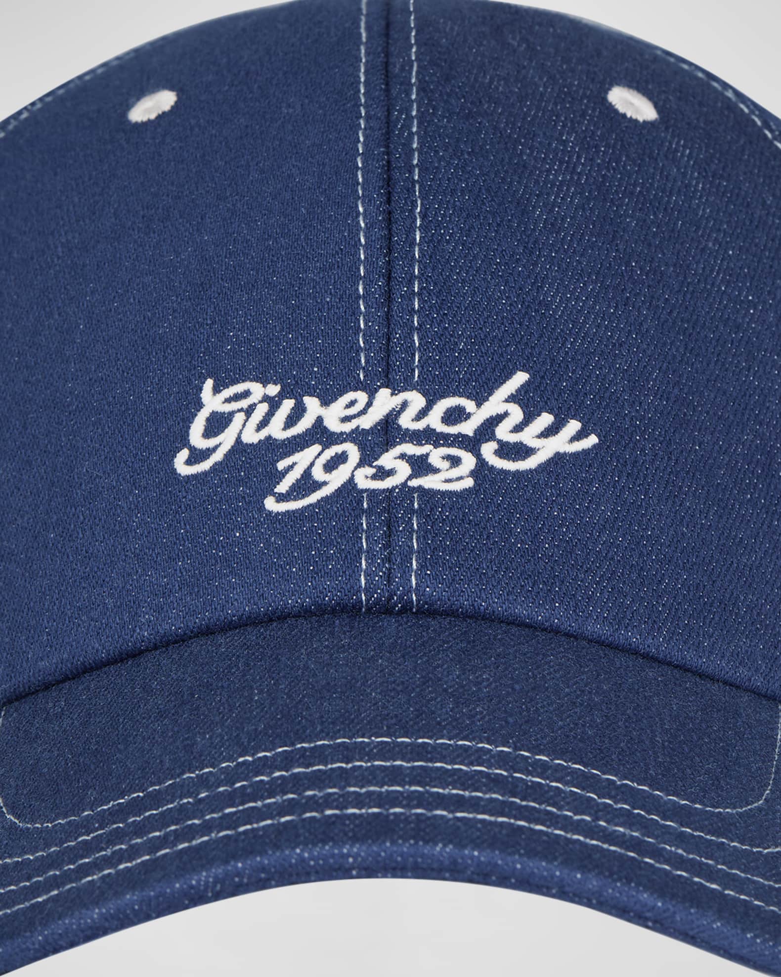 Givenchy Men's Embroidered Logo Denim Baseball Cap | Neiman Marcus