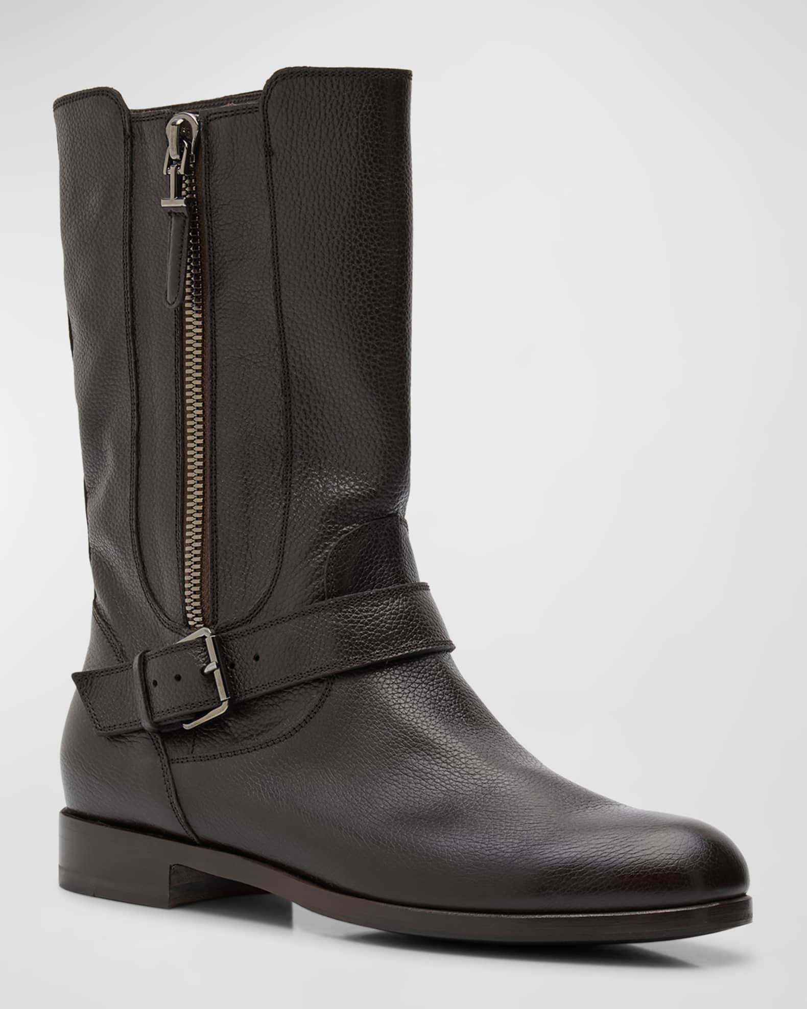 TOM FORD Leather Buckle Zip Biker Boots | Neiman Marcus TOM FORD Leather Buckle Zip Biker Boots | Neiman Marcus