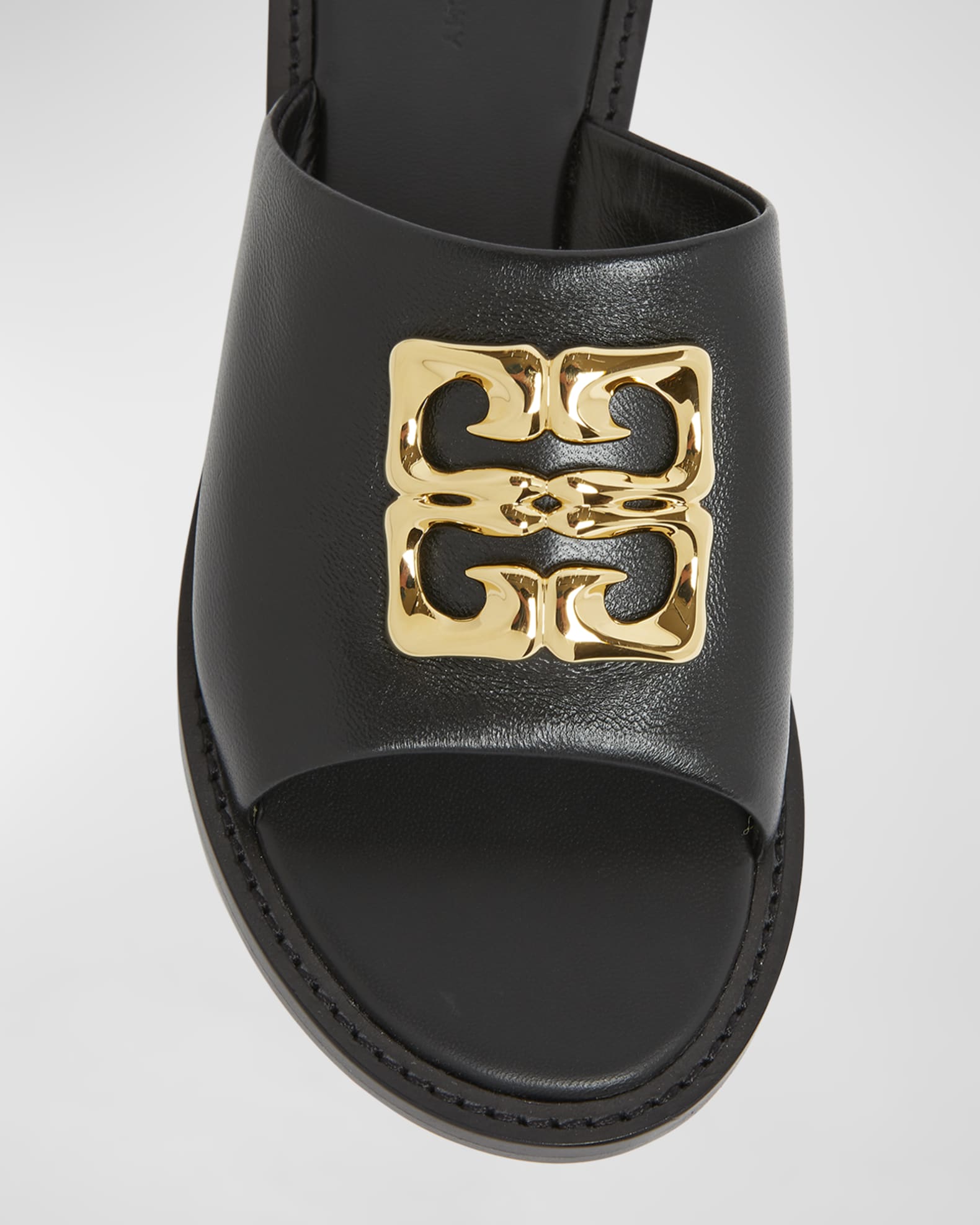 Givenchy 4G Medallion Leather Slide Sandals | Neiman Marcus