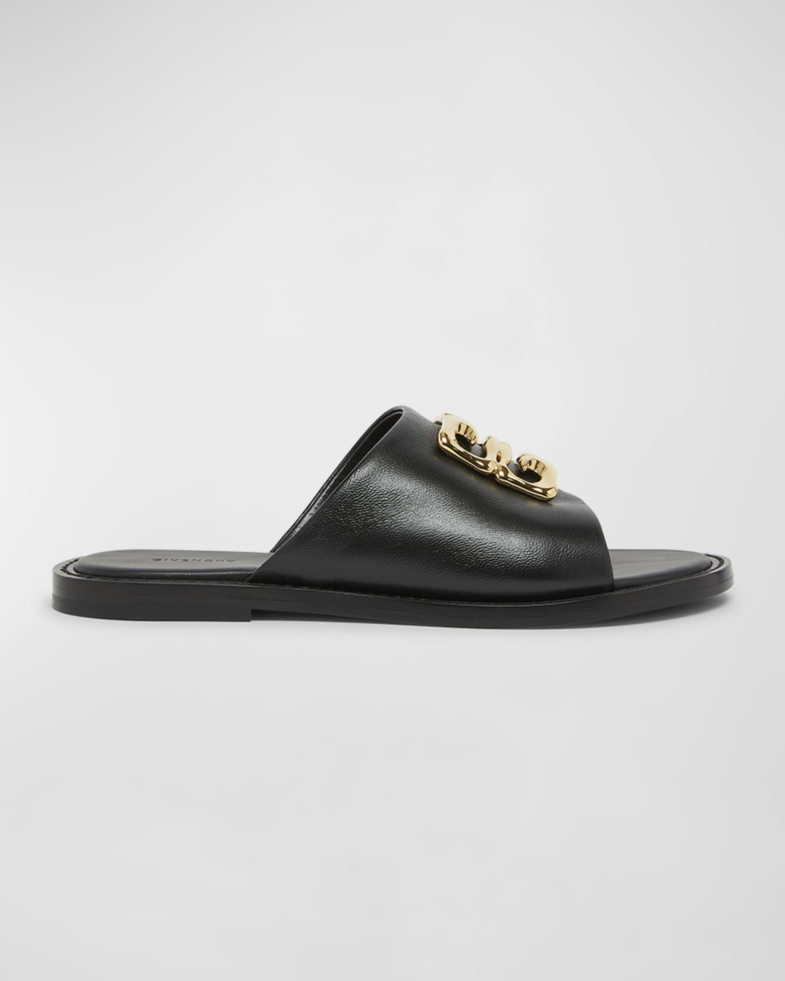 Givenchy 4G Medallion Leather Slide Sandals | Neiman Marcus