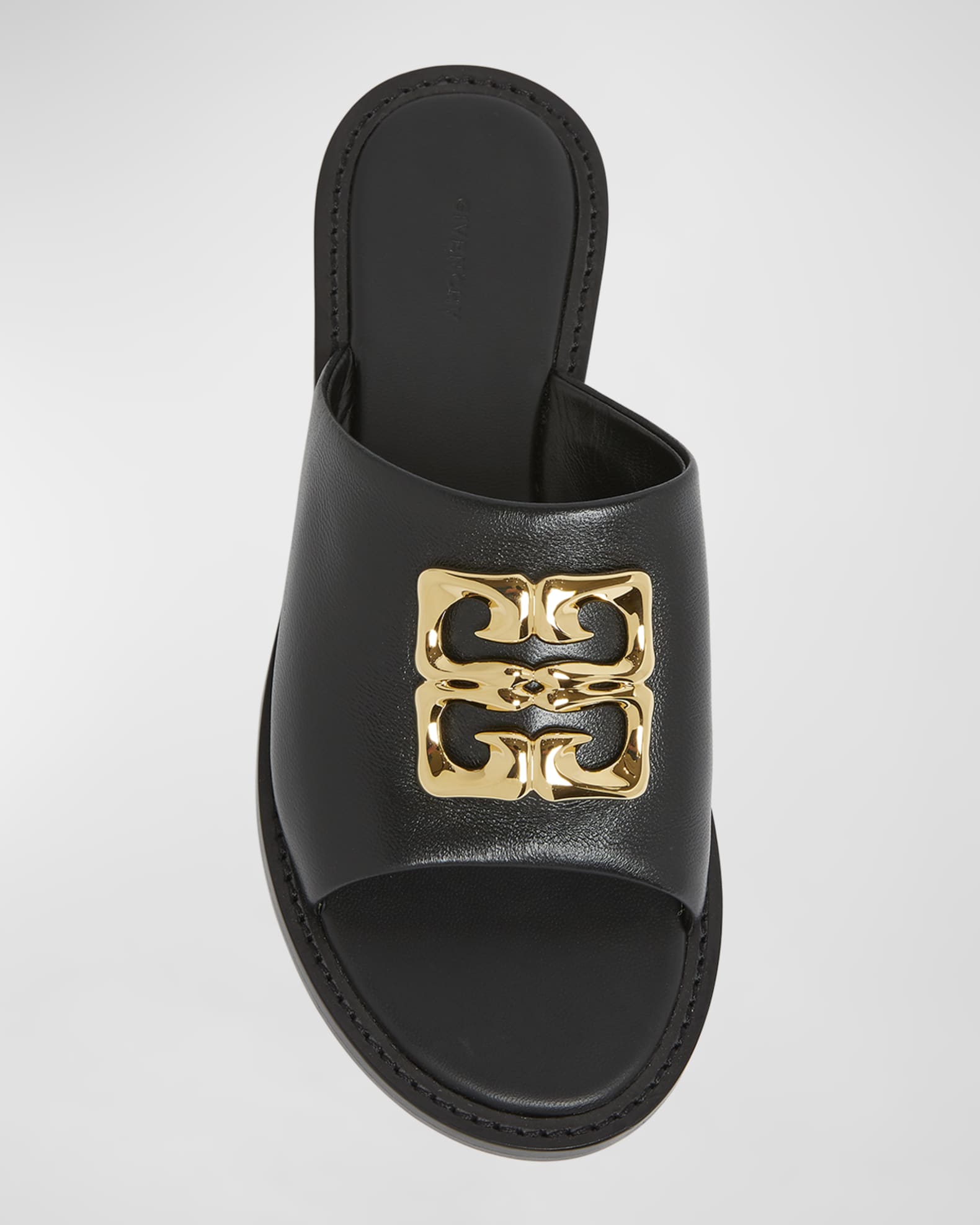 Givenchy 4G Medallion Leather Slide Sandals | Neiman Marcus