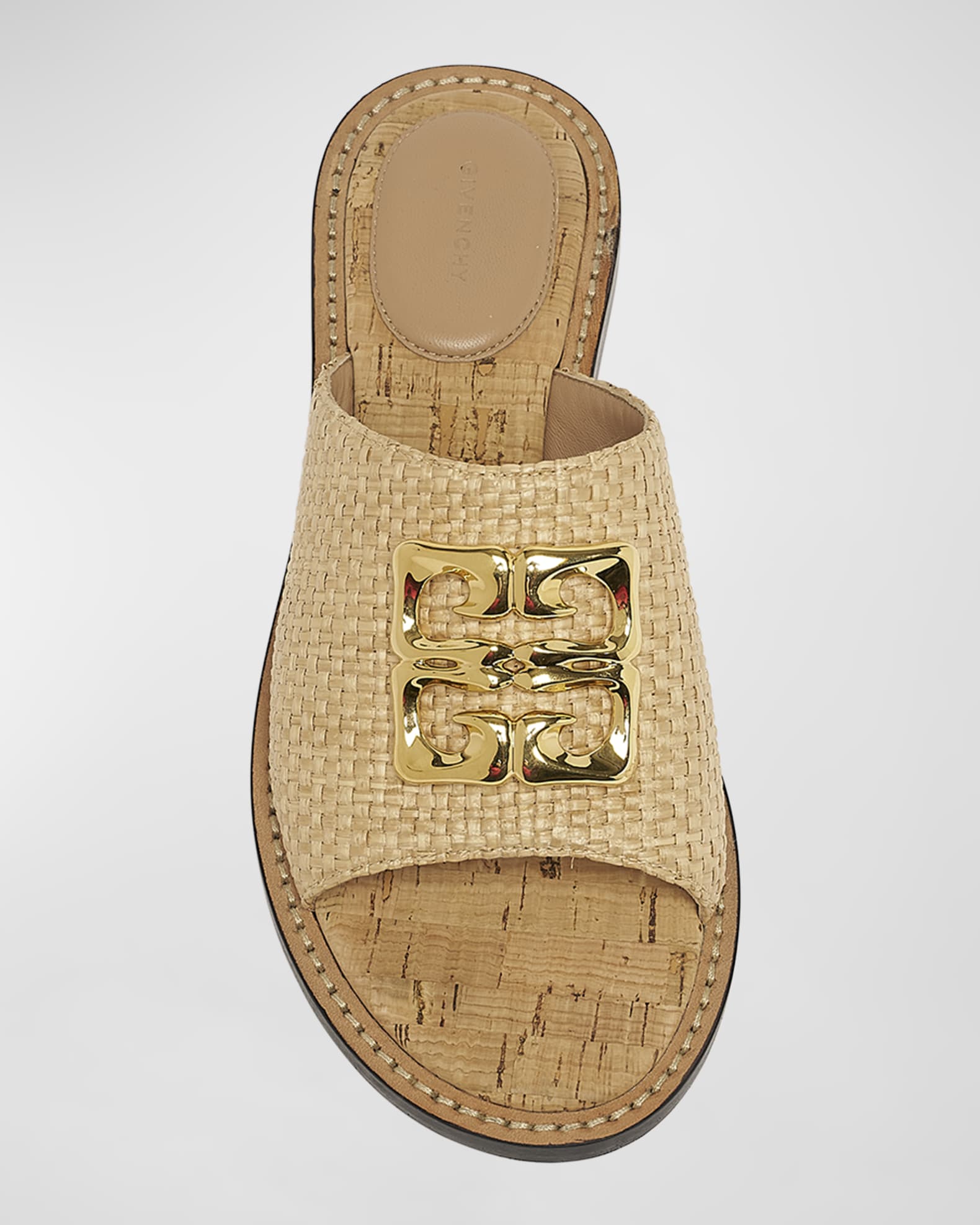 Givenchy 4G Medallion Woven Slide Sandals | Neiman Marcus