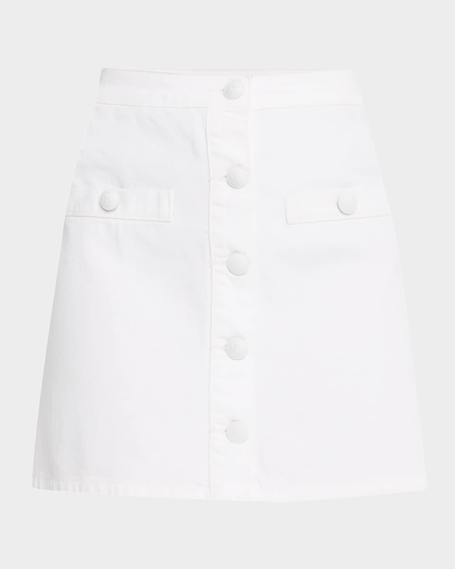 L'Agence Kris Button-Front Denim Mini Skirt | Neiman Marcus