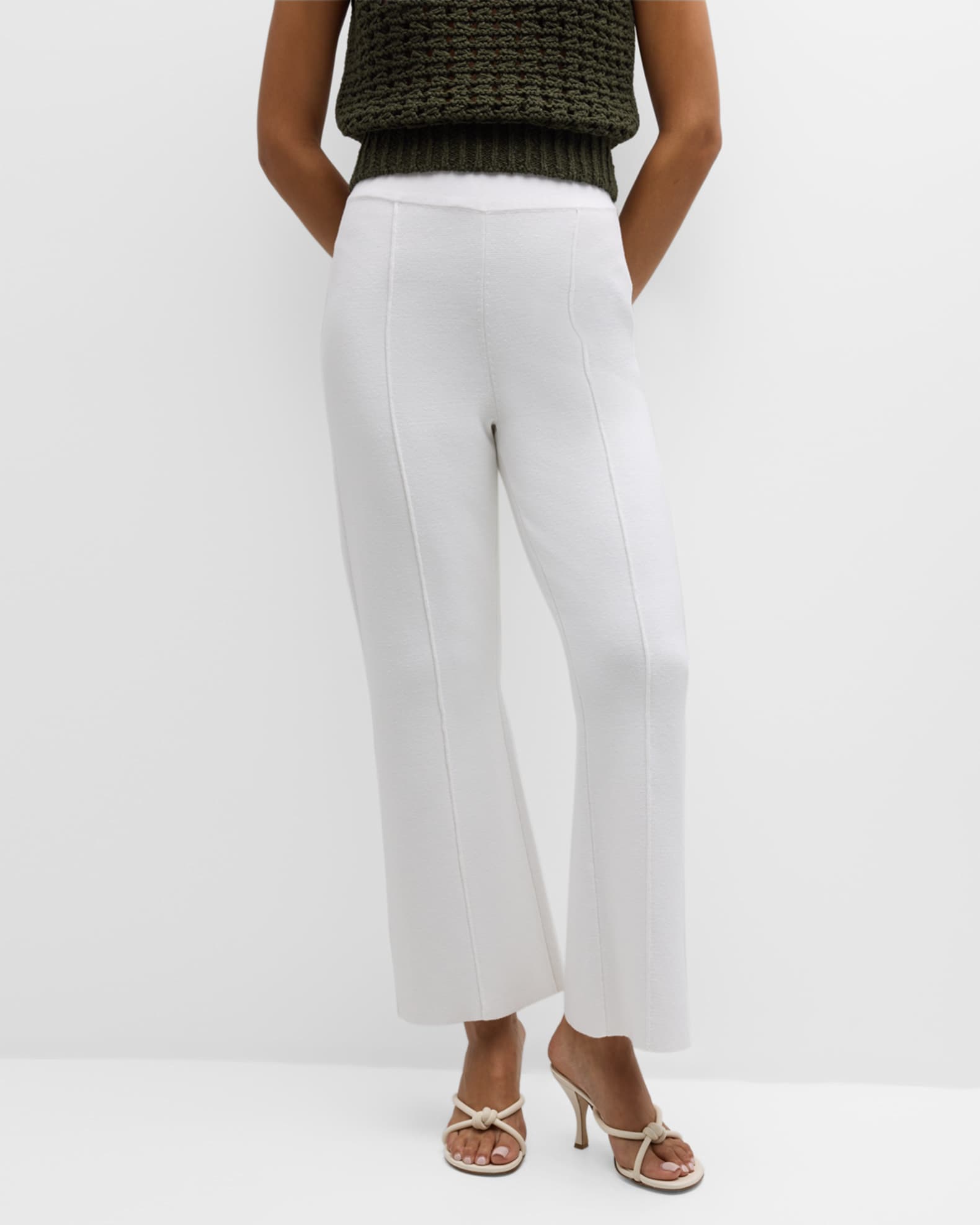 L'Agence Ren Fit-N-Flare Knit Pants | Neiman Marcus