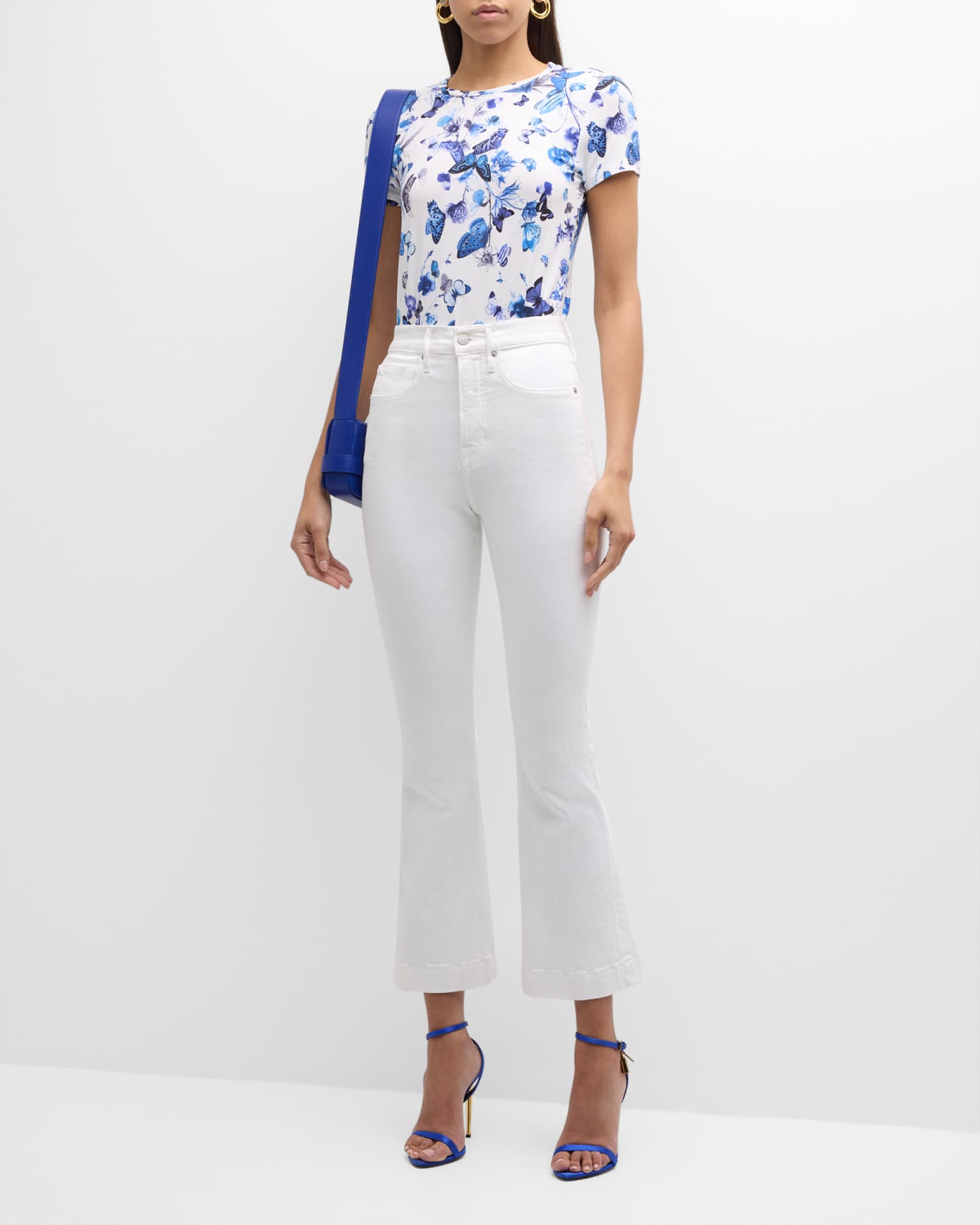L'Agence Ressi Short-Sleeve Butterfly Tee | Neiman Marcus