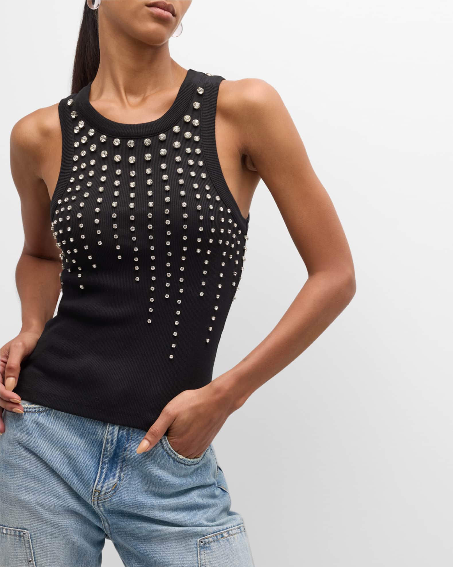 Des Phemmes Embellished Tank Top | Neiman Marcus