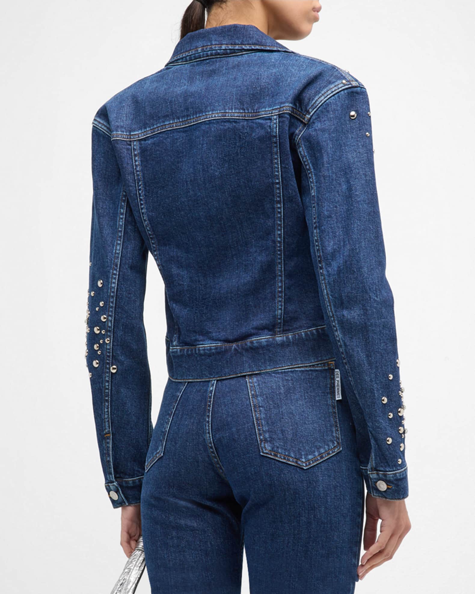 Des Phemmes Embellished Classic Denim Jacket | Neiman Marcus