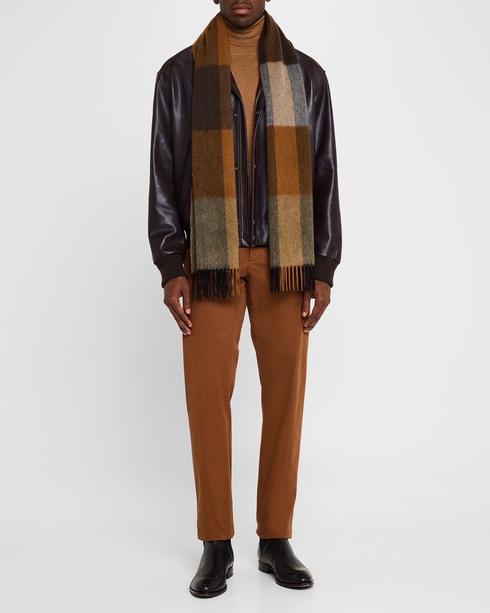 ZEGNA Men's Oasi Cashmere Plaid Scarf | Neiman Marcus