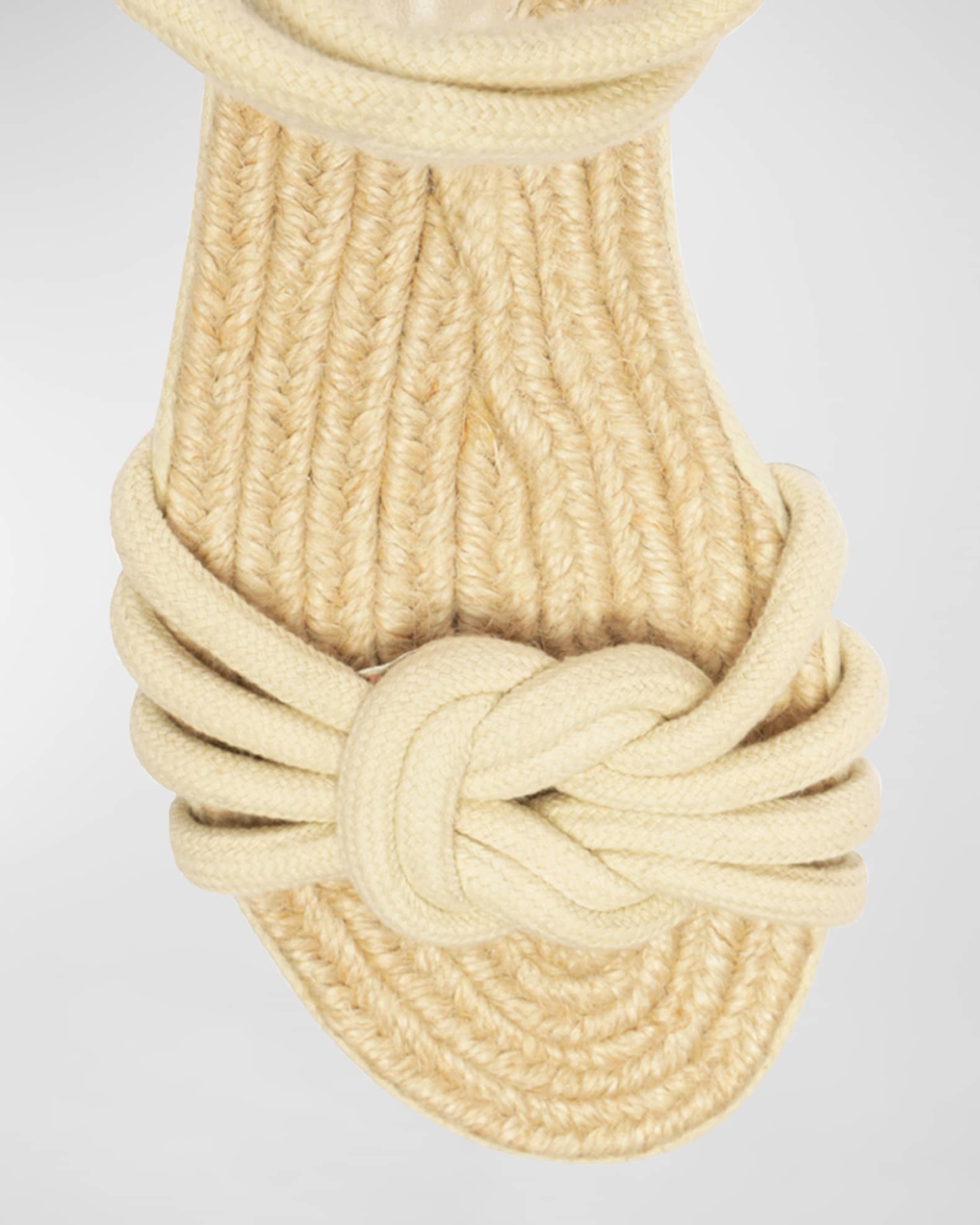 Alexandre Birman Vicky Knotted Rope Ankle-Tie Sandals | Neiman Marcus