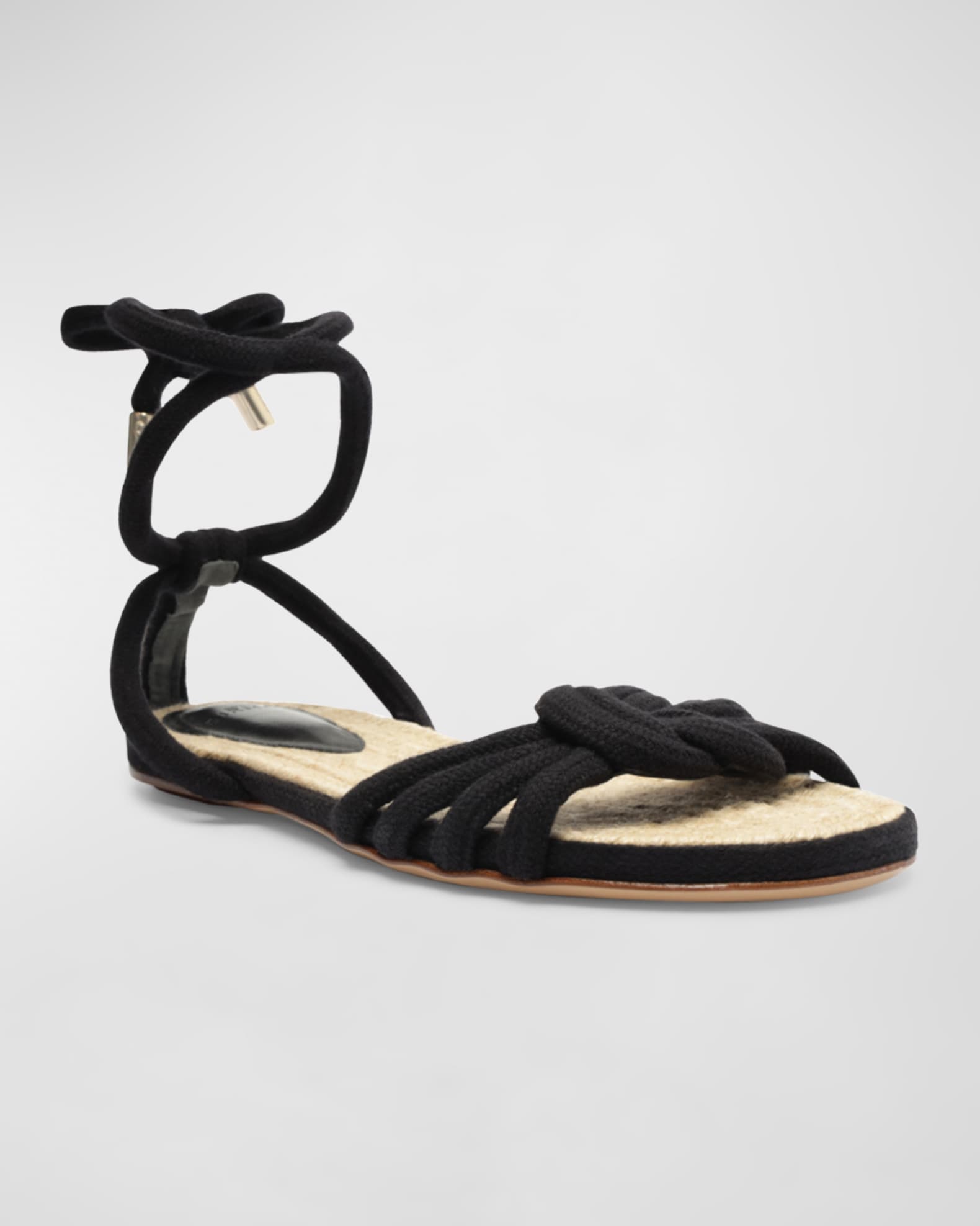 Alexandre Birman Vicky Knotted Rope Ankle-Tie Sandals | Neiman Marcus