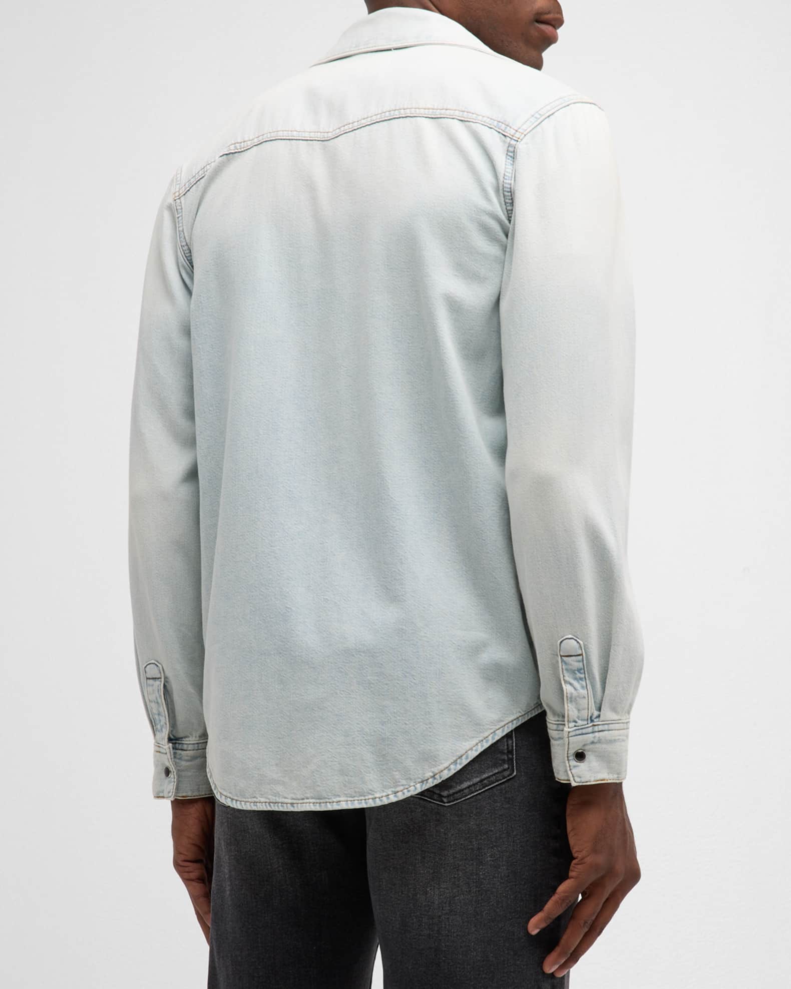 FRAME Men's Denim Western Shirt | Neiman Marcus