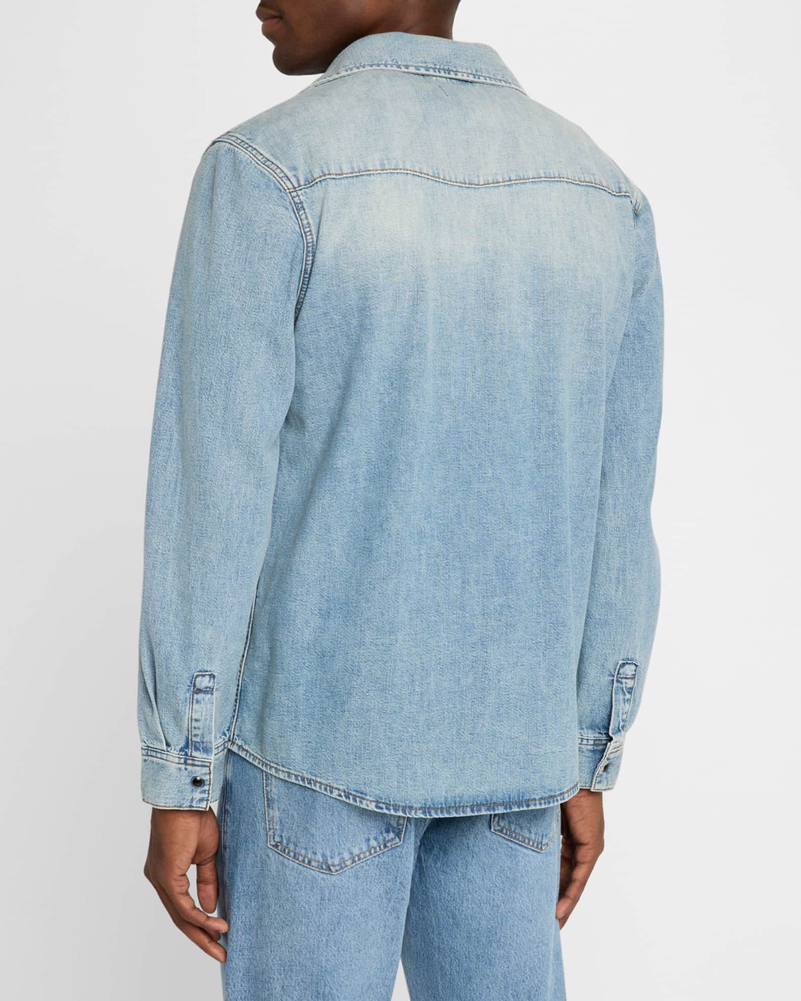 FRAME Men's Denim Western Shirt | Neiman Marcus