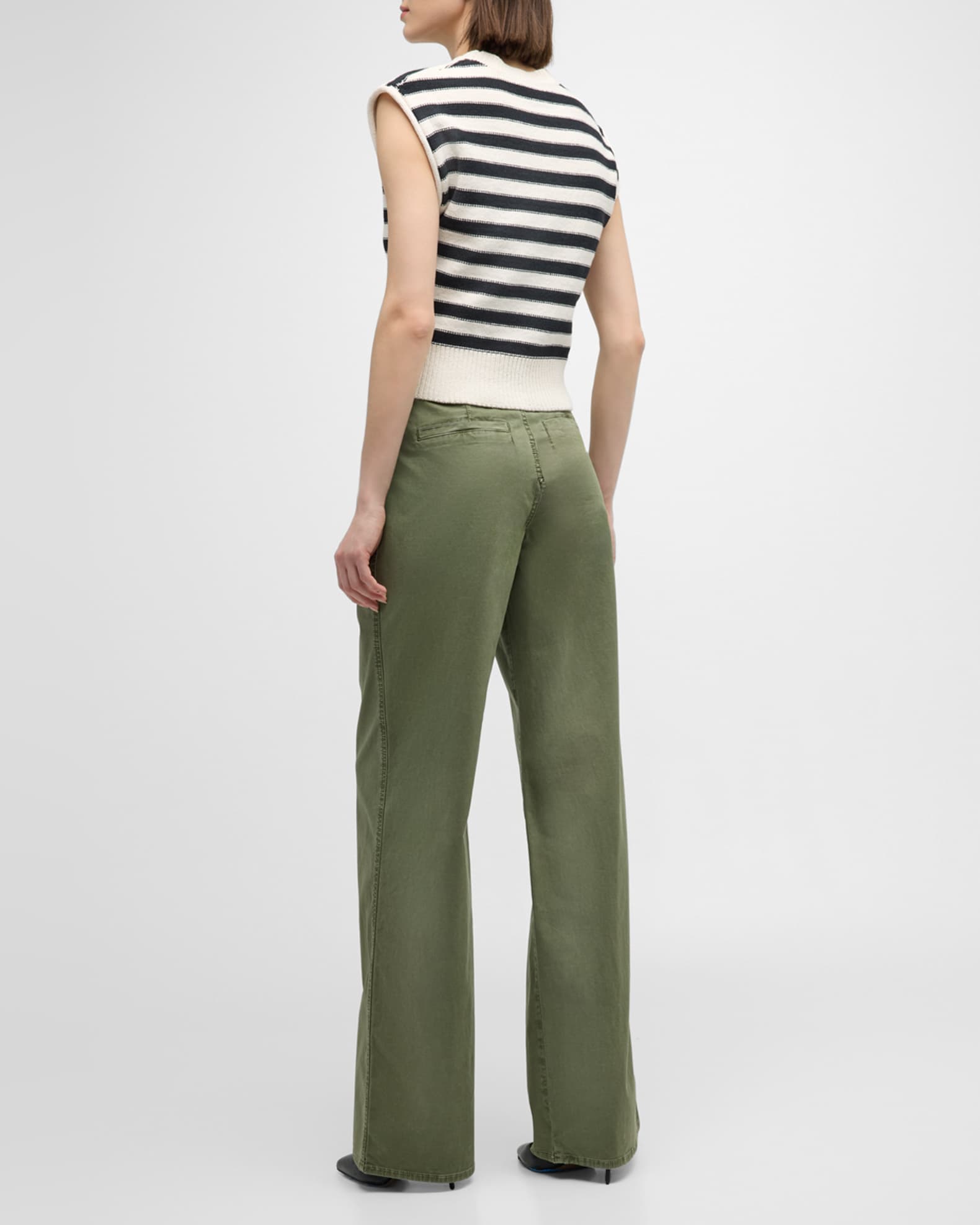 Veronica Beard Mia Pleated Wide-Leg Jeans | Neiman Marcus