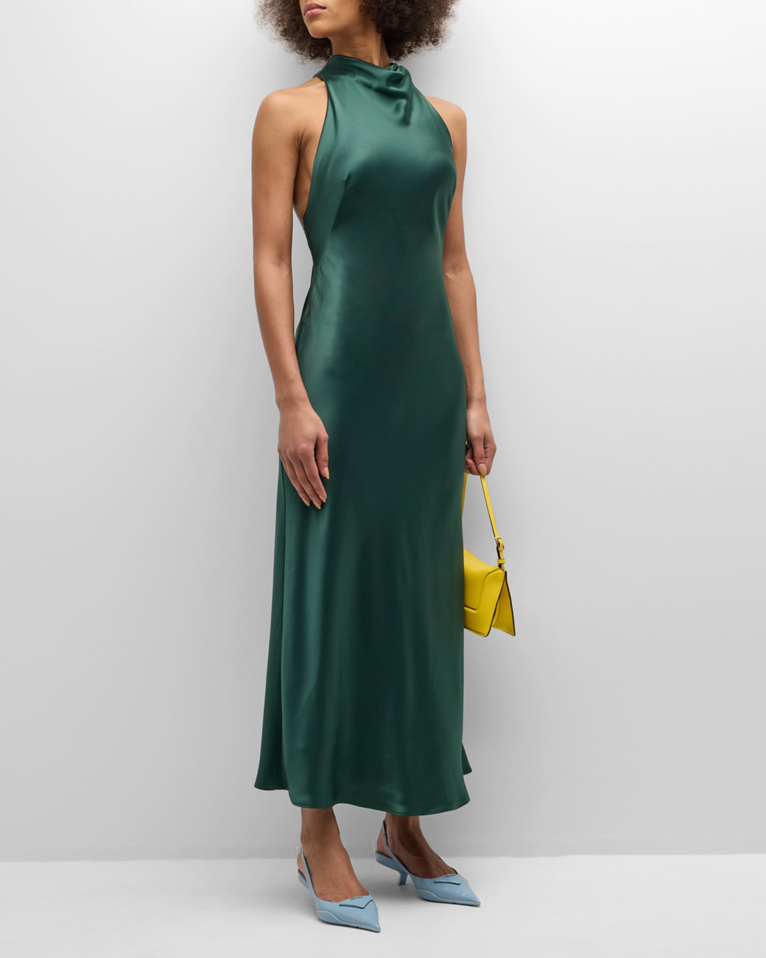 Acler Cadell Cowl-Neck Midi Dress | Neiman Marcus