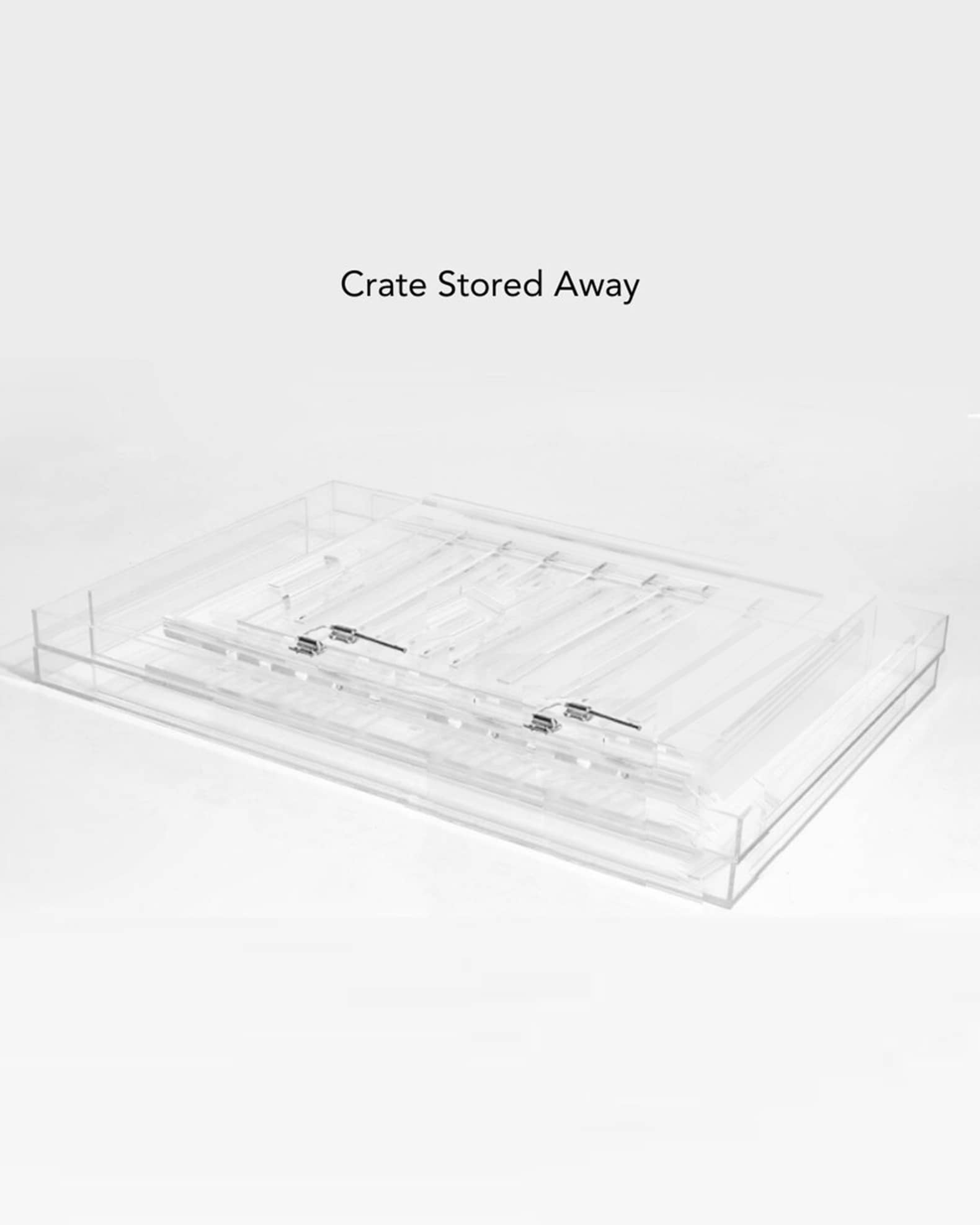 HIDDIN Large Clear View Pet Crate with Silver Latches | Neiman Marcus