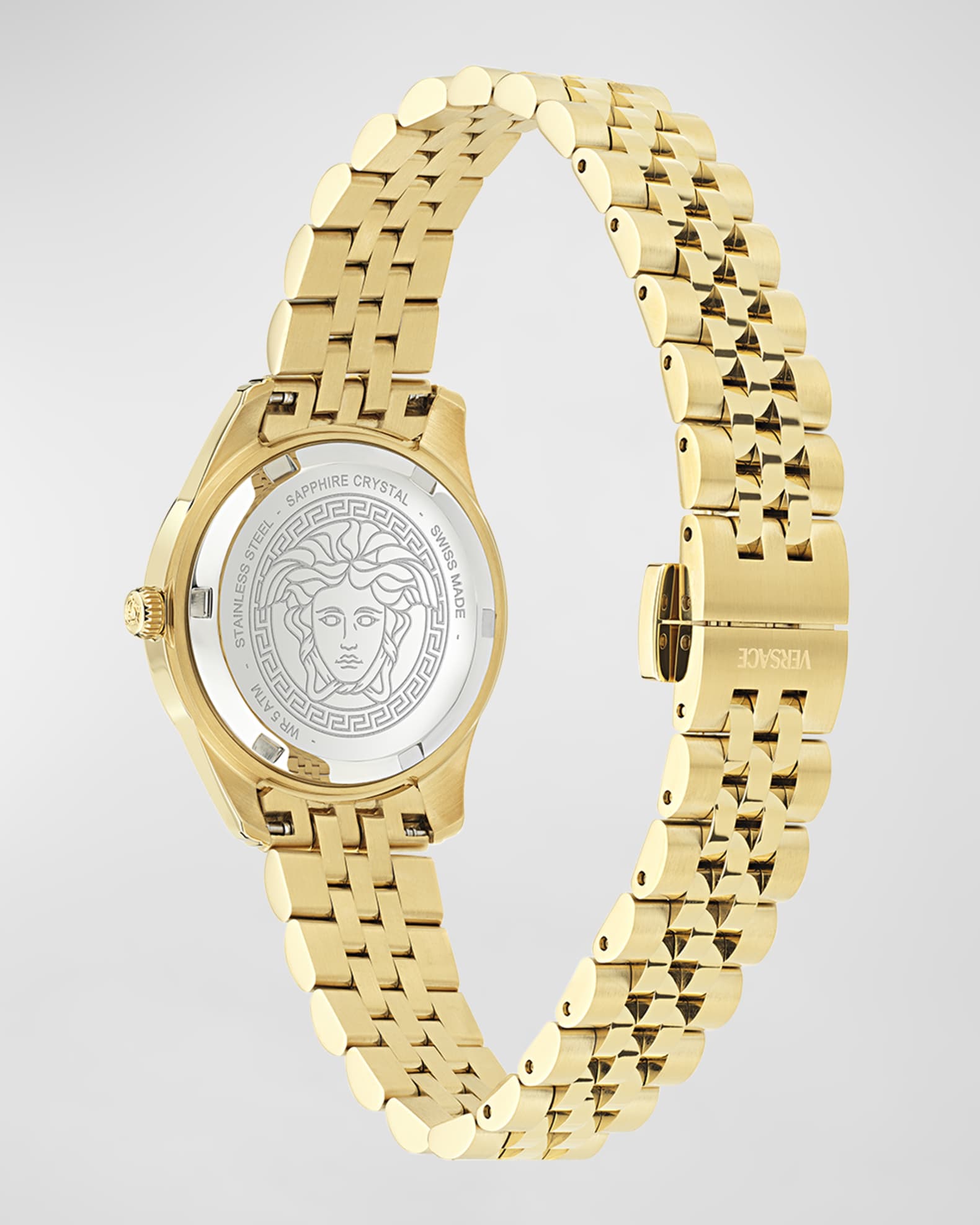 Versace 30mm Greca Time Watch with Bracelet Strap, Gold/Black | Neiman ...