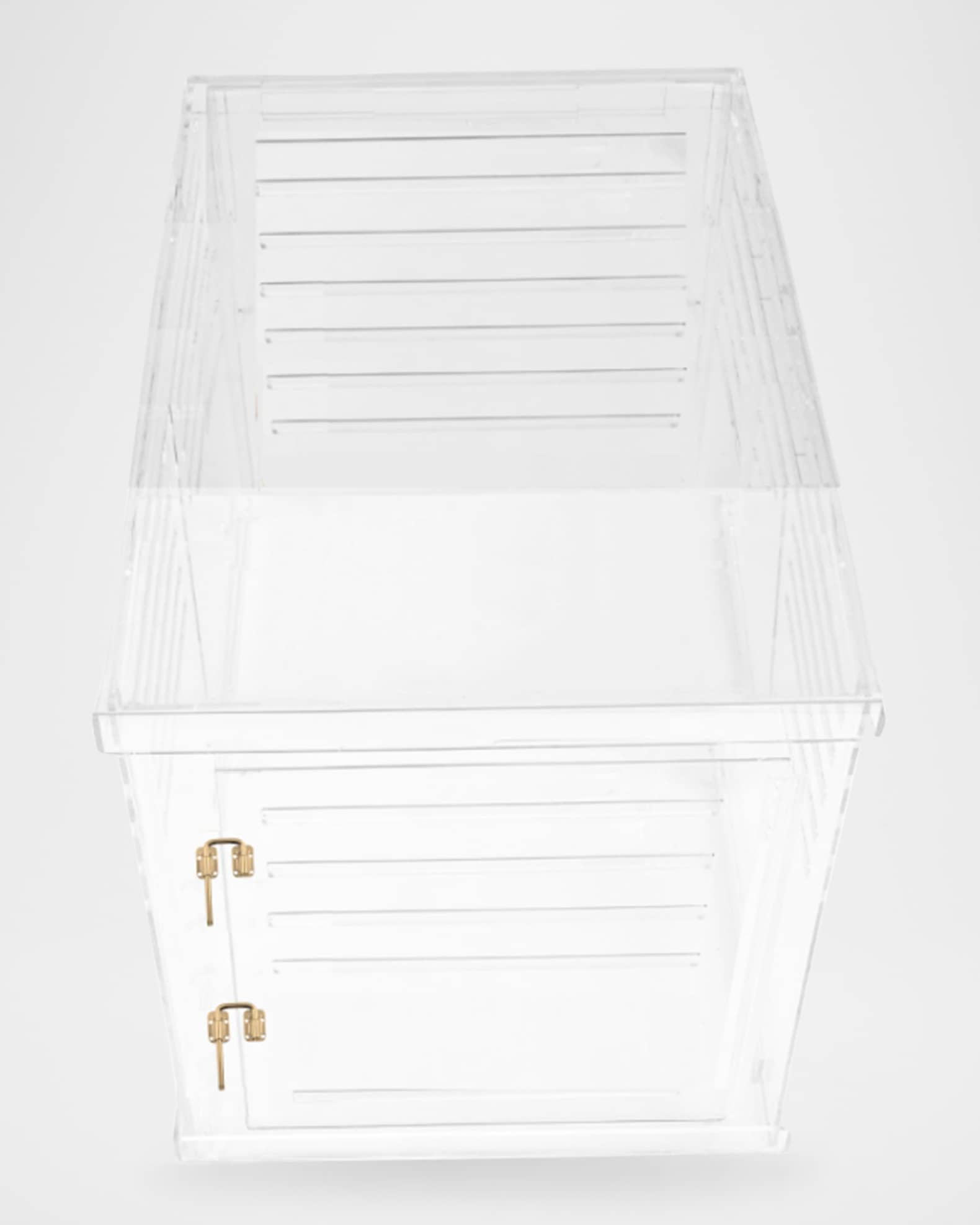 Medium Clear View Pet Crate with Gold Latch Collection | Neiman Marcus