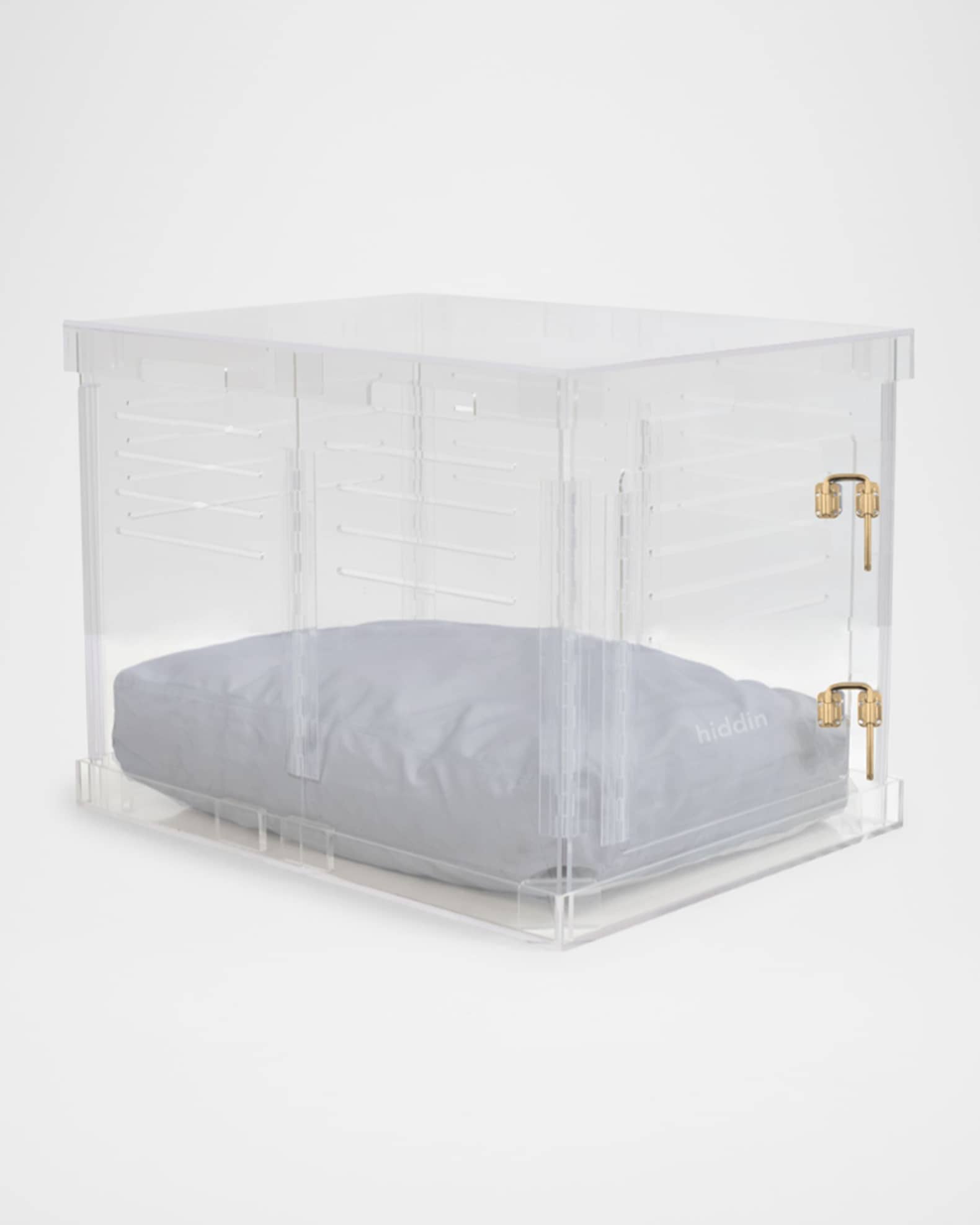 Small Clear View Pet Crate with Gold Latch Collection | Neiman Marcus