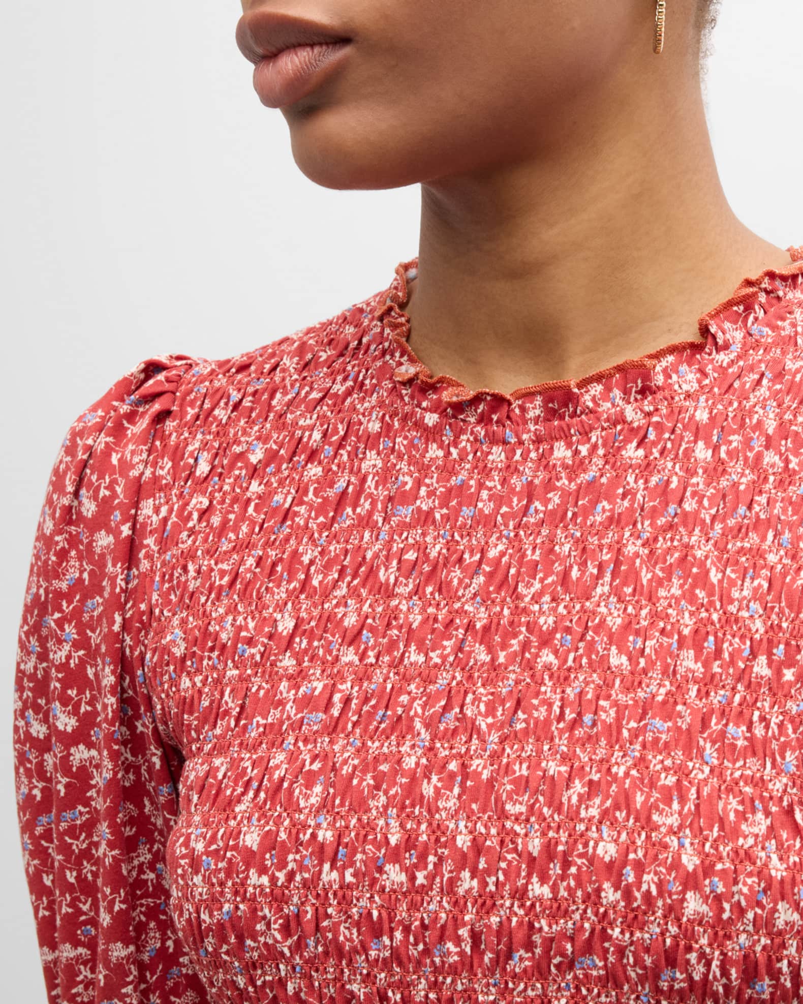Veronica Beard Langston Smocked Top | Neiman Marcus