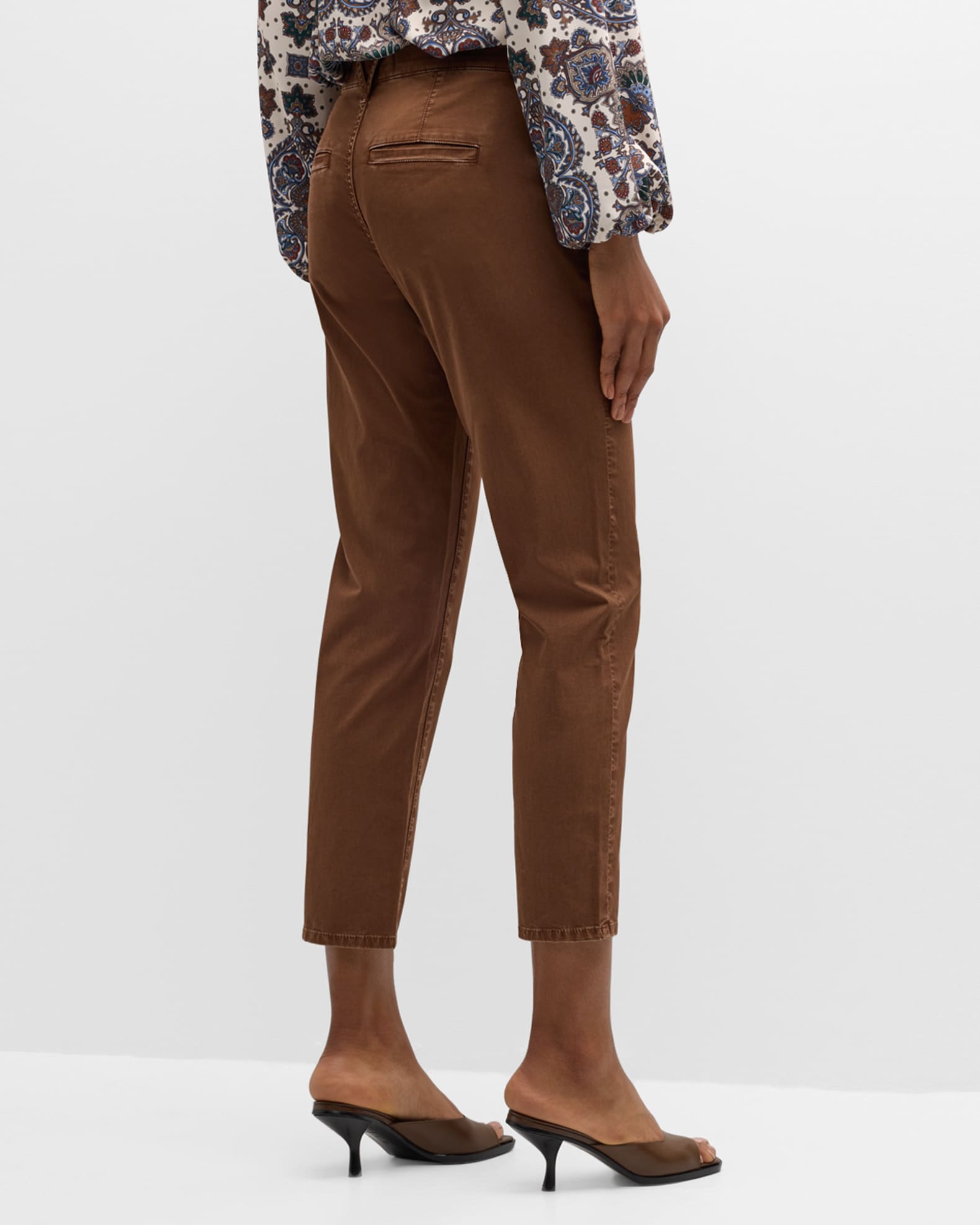 Veronica Beard Sia Mid-Rise Twill Chino Pants | Neiman Marcus