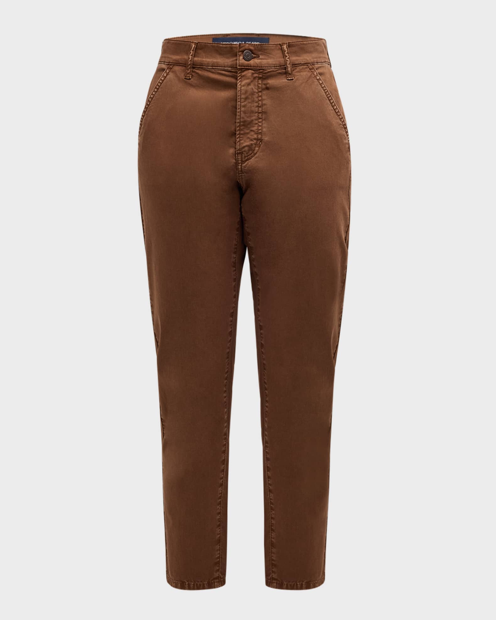Veronica Beard Sia Mid-Rise Twill Chino Pants | Neiman Marcus