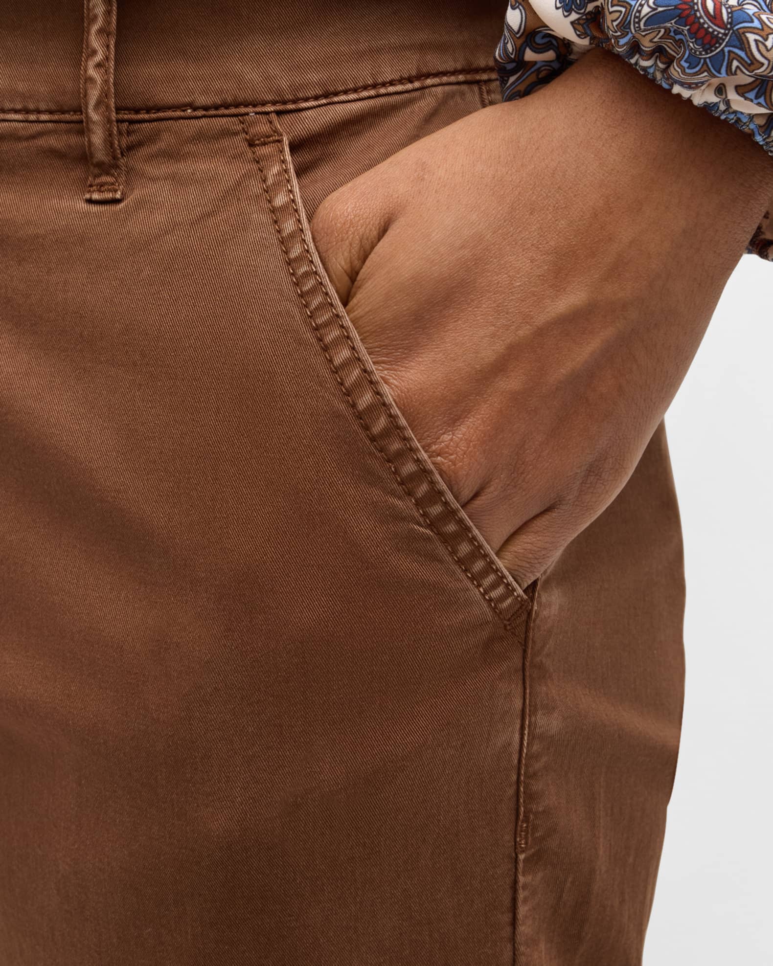 Veronica Beard Sia Mid-Rise Twill Chino Pants | Neiman Marcus