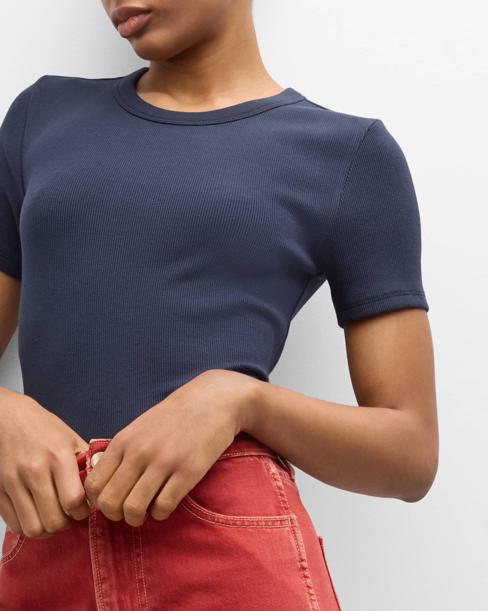 Veronica Beard Pruitt Crewneck Tee | Neiman Marcus