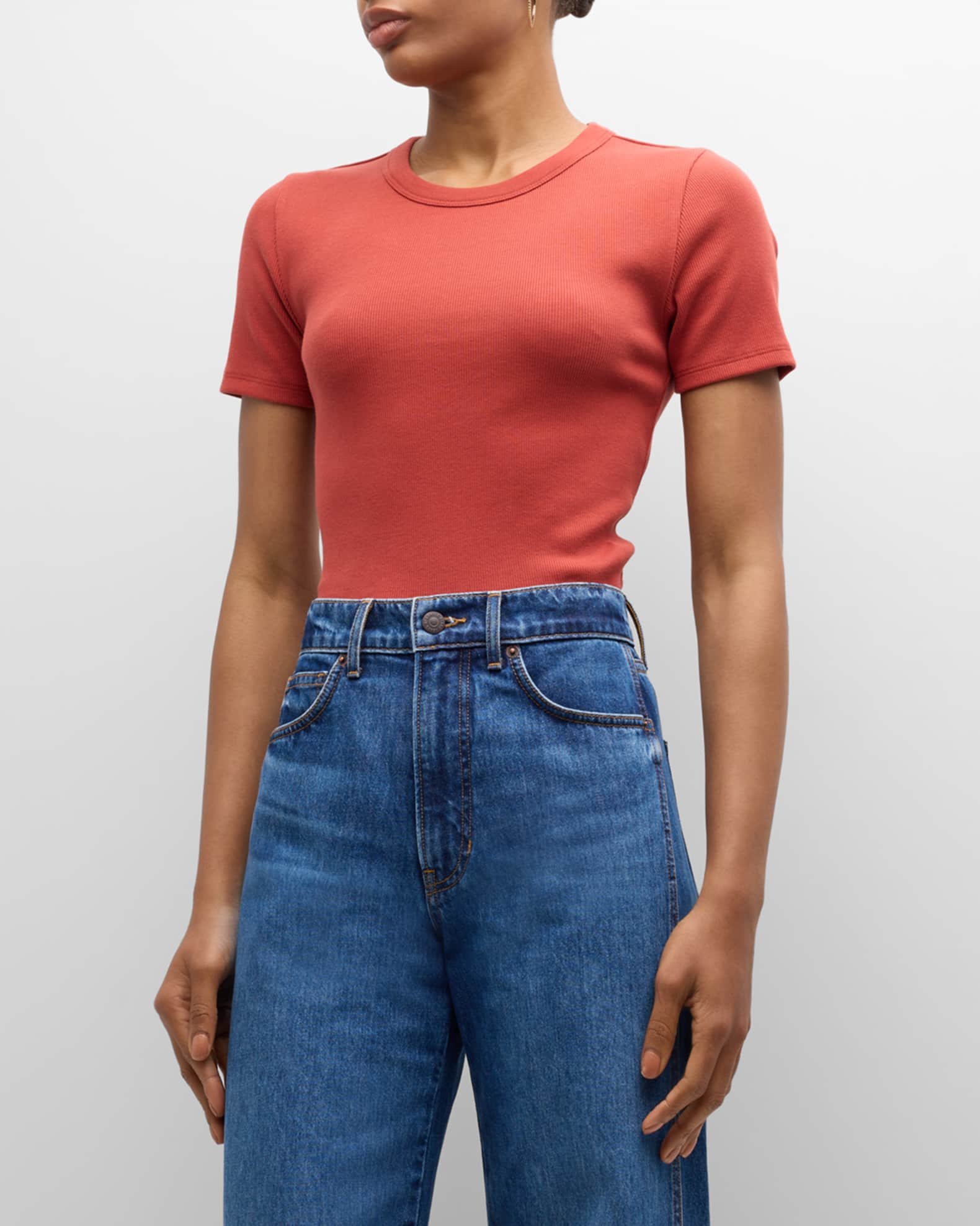 Veronica Beard Pruitt Crewneck Tee | Neiman Marcus