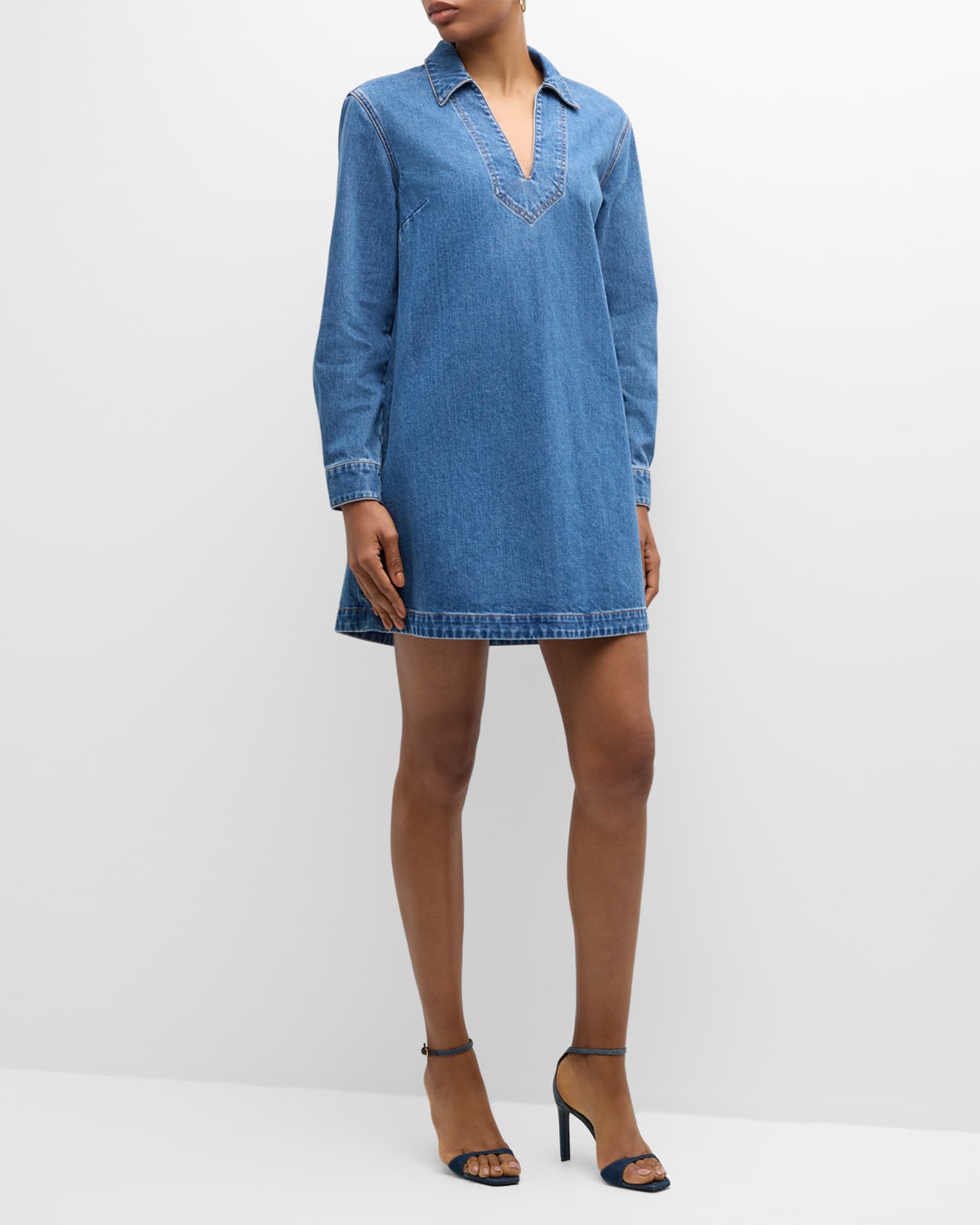 Veronica Beard Wasta Denim Tunic Dress | Neiman Marcus