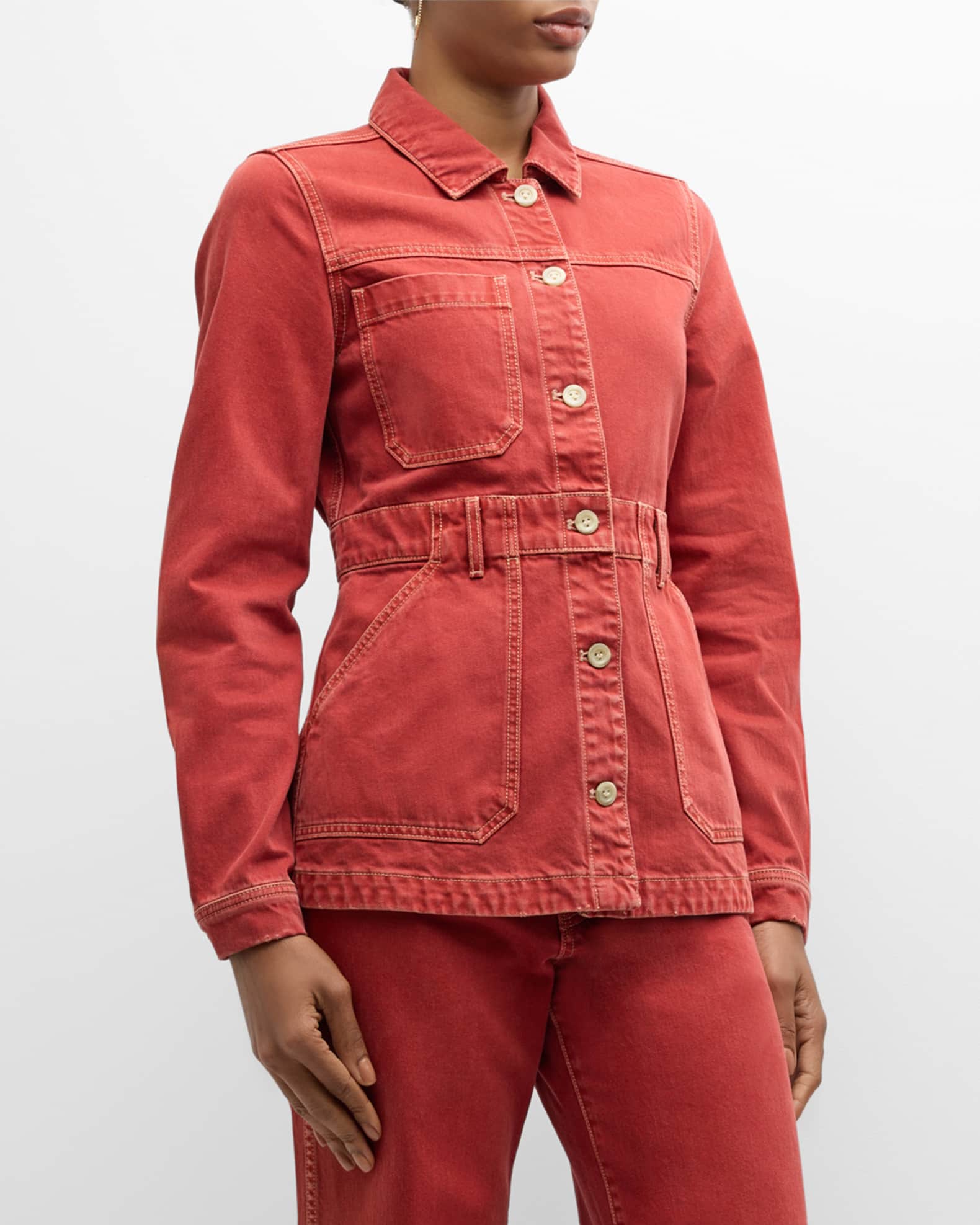 Veronica Beard Anzu Denim Utility Jacket | Neiman Marcus