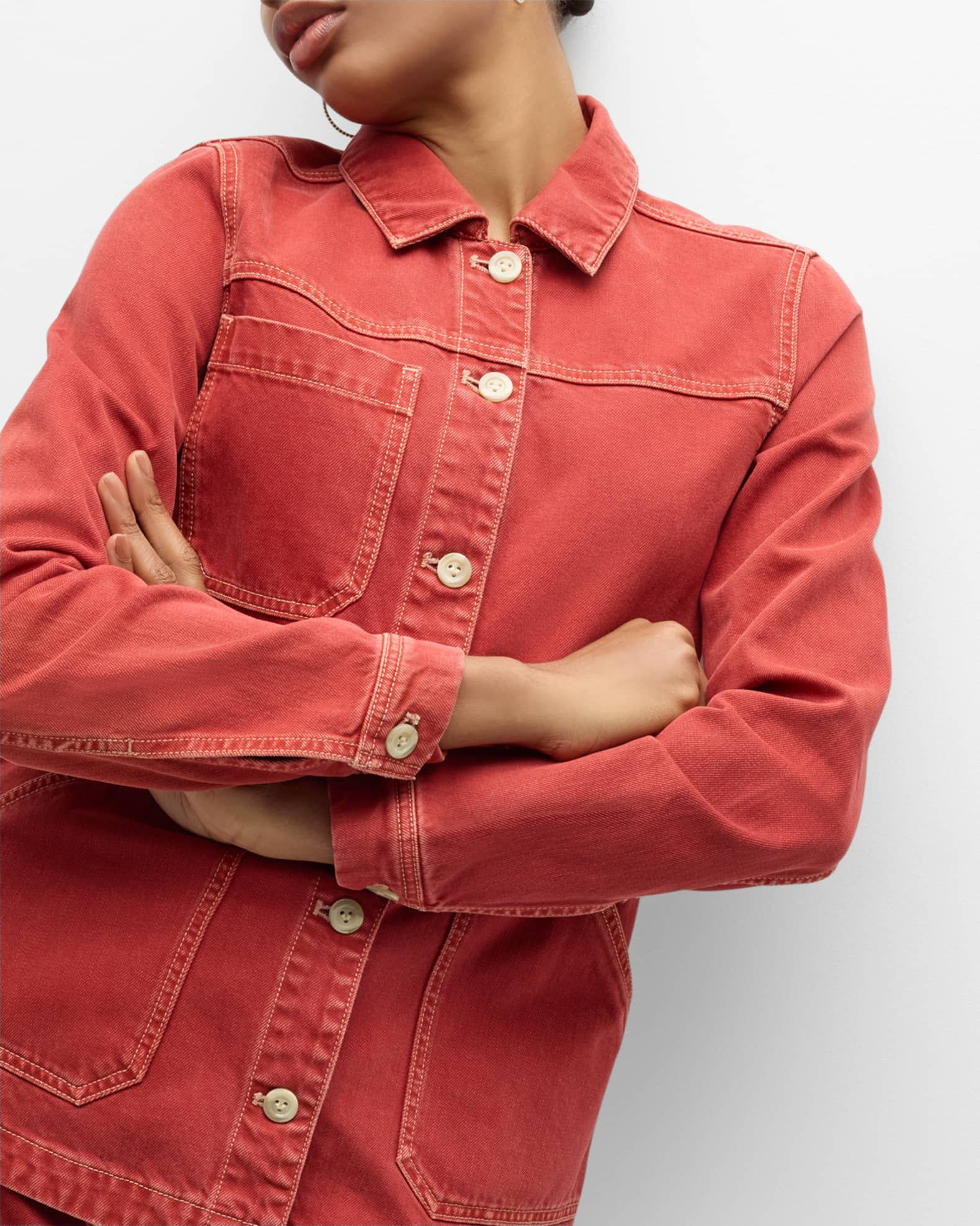 Veronica Beard Anzu Denim Utility Jacket | Neiman Marcus