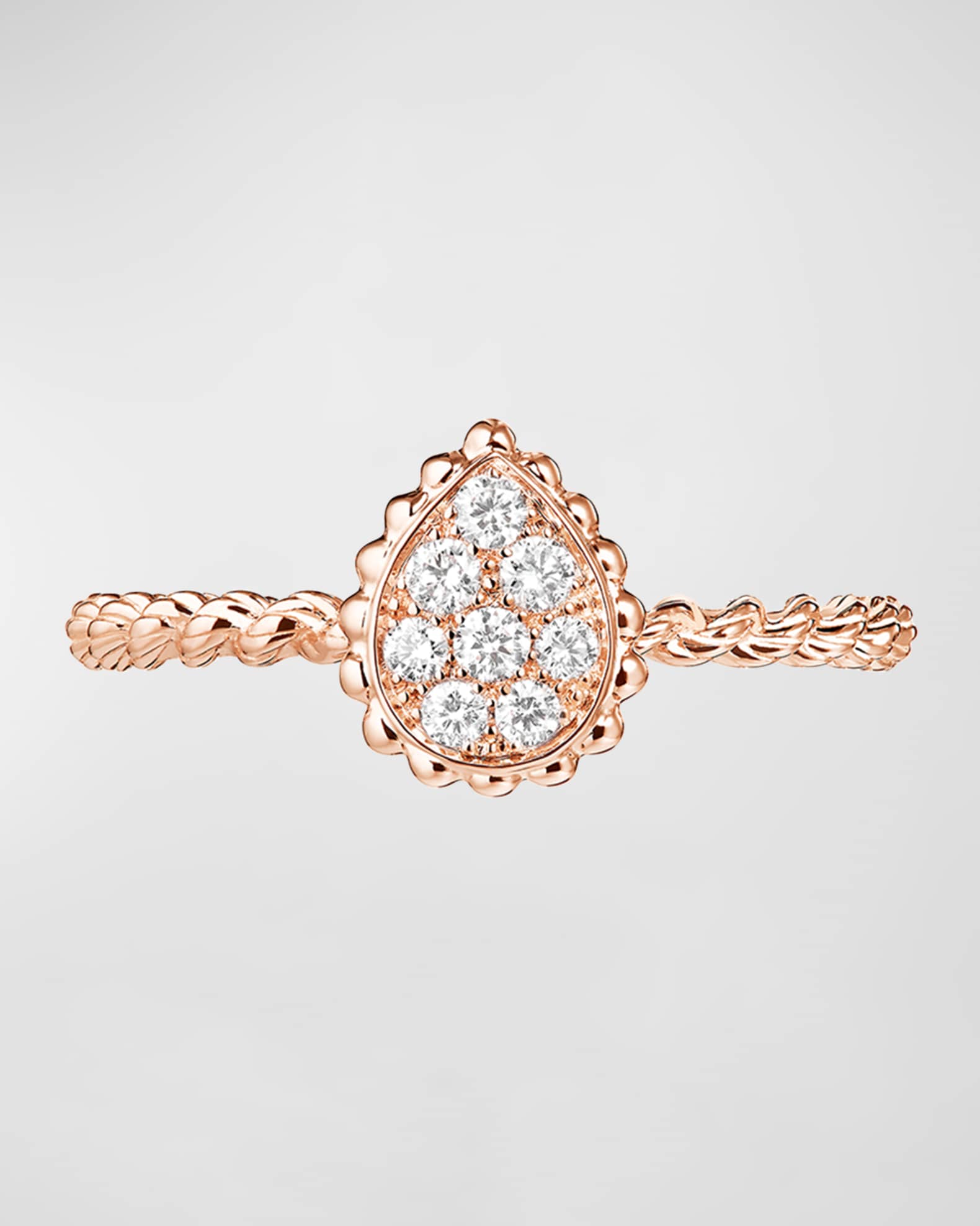 Boucheron Serpent Bohème 18K Rose Gold Pave Diamond Ring | Neiman Marcus