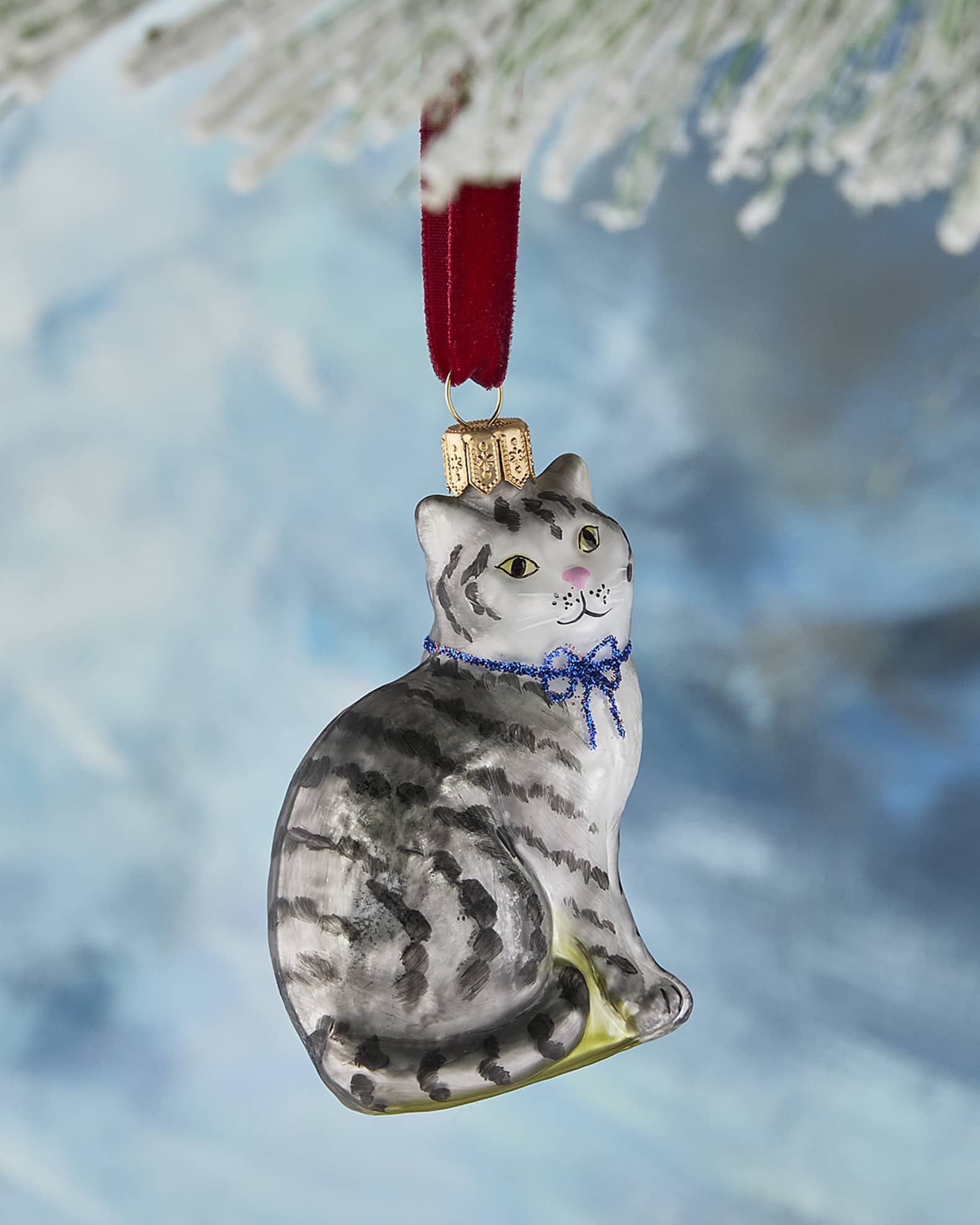 Neiman Marcus Crystal Collar Cat Christmas Ornament | Neiman Marcus