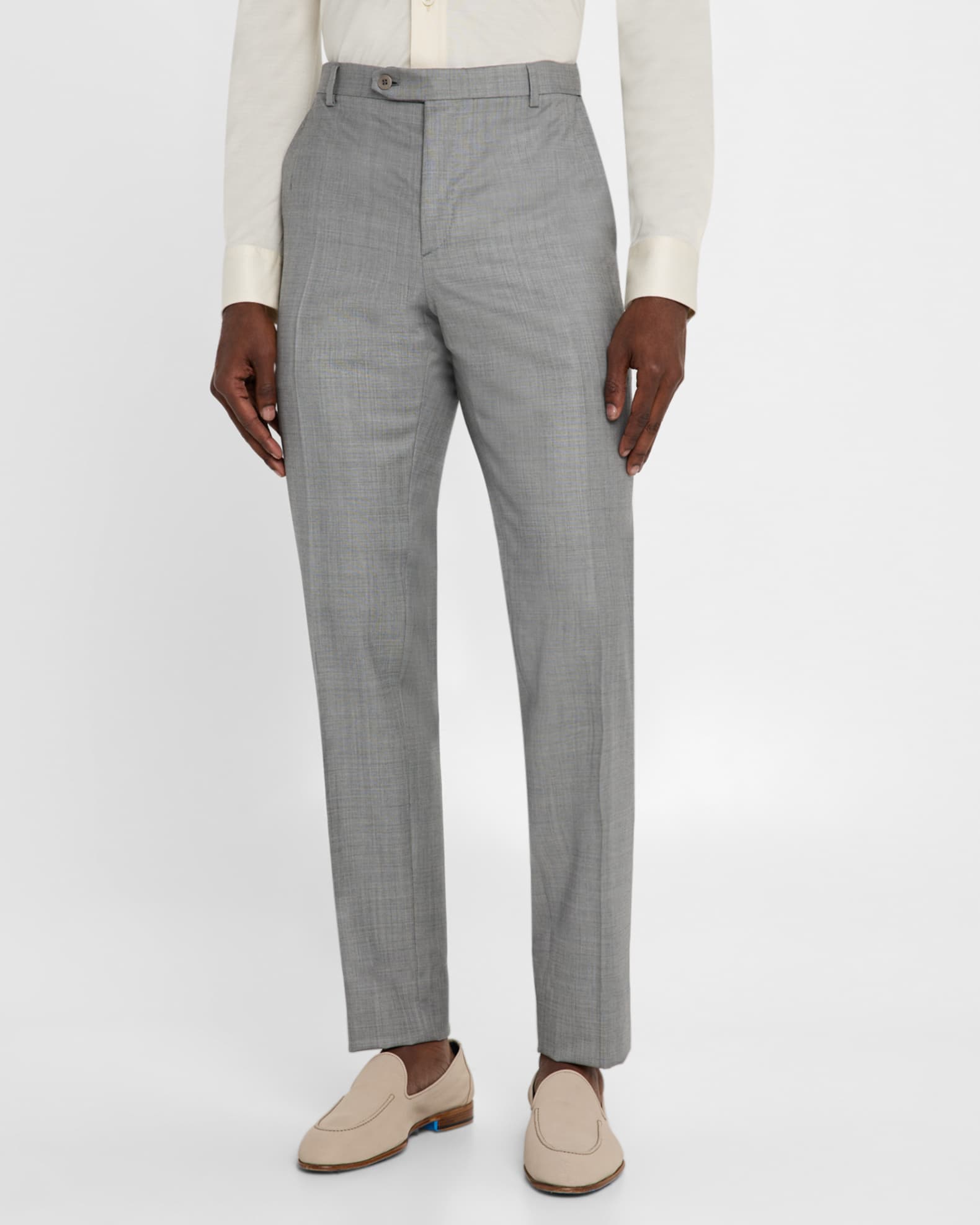 Brioni Men's Wool Sharkskin Pants | Neiman Marcus