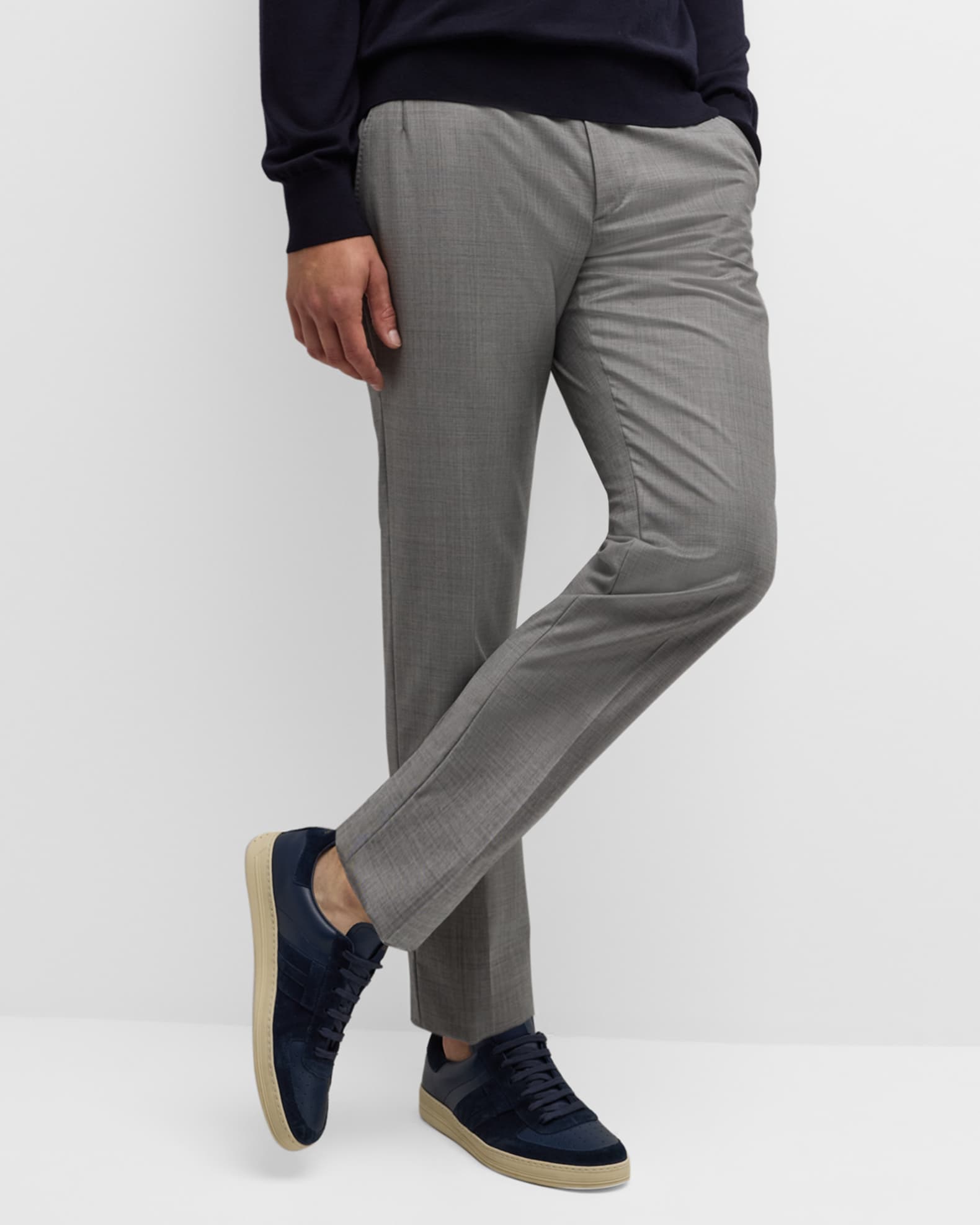 Brioni Men's Wool Sharkskin Pants | Neiman Marcus
