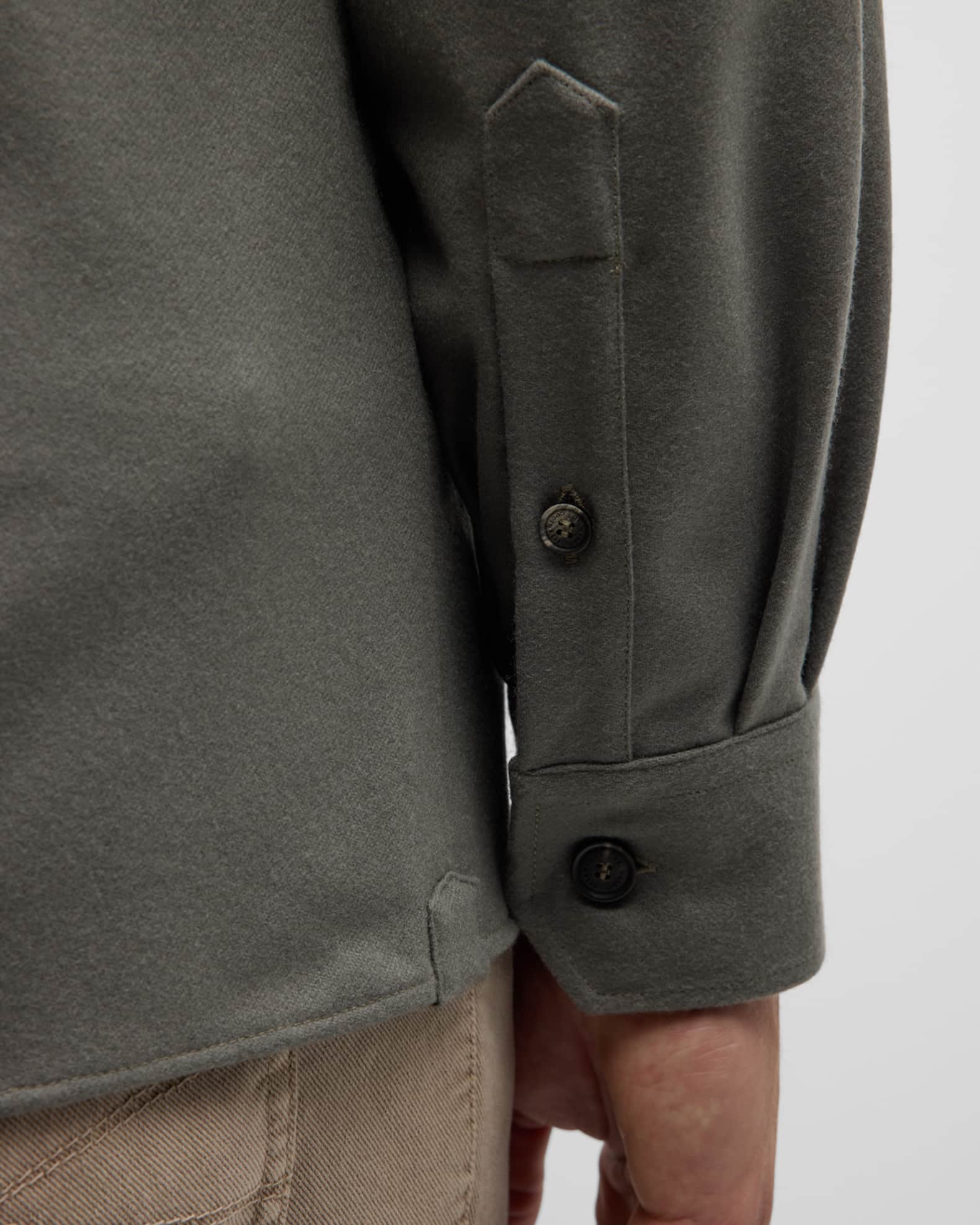 Brunello Cucinelli Men's Wool Flannel Cabana-Collar Overshirt | Neiman ...