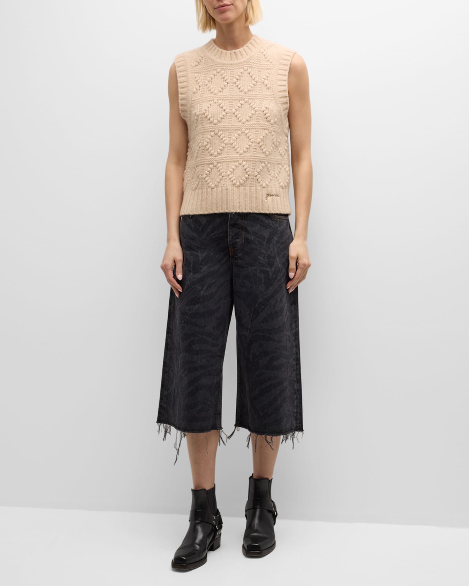 Ganni Wool Bubble Sweater Vest | Neiman Marcus